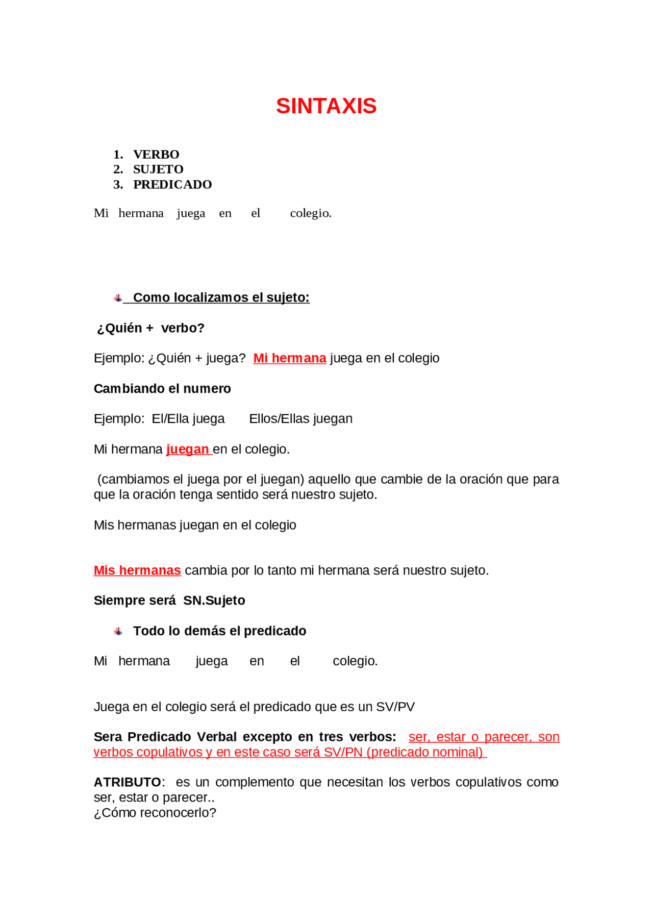 Resumen para aprender a realizar sintaxis. | Resúmenes de Lengua y Literatura | Docsity