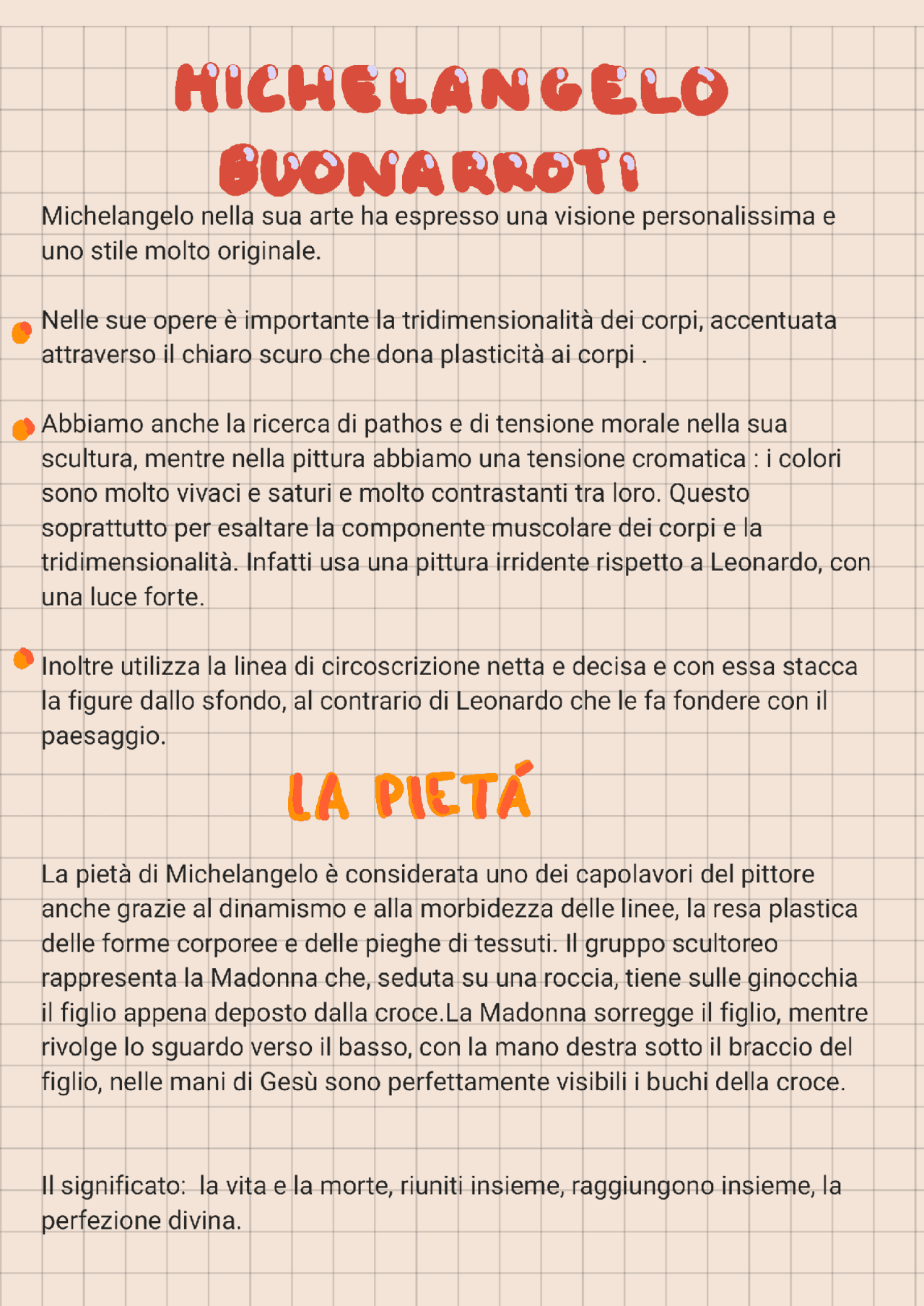 Michelangelo Buonarroti, caratteristiche e opere | Appunti di Elementi ...
