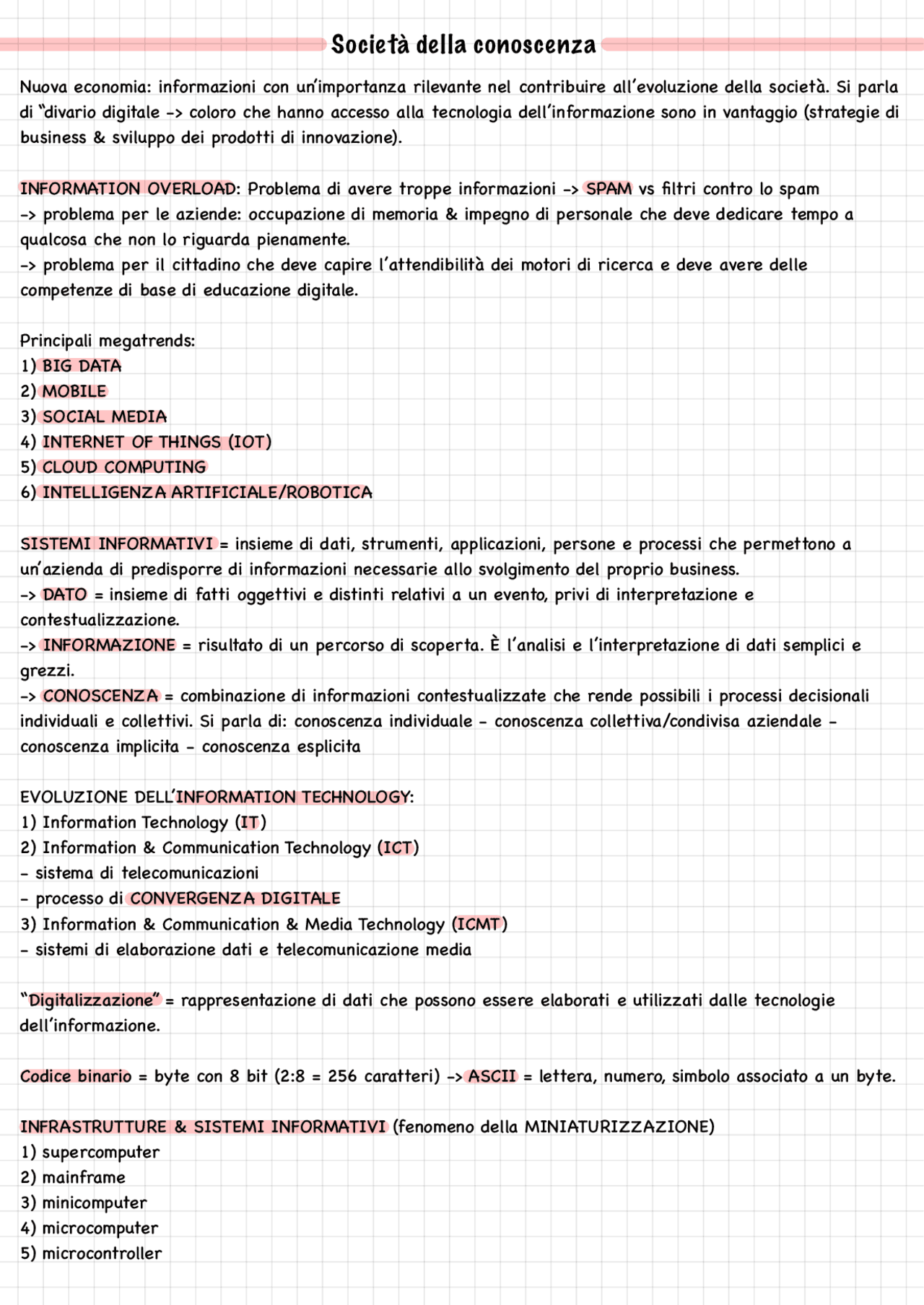 Schemi Riassuntivi Del Corso Informatica E Sistemi Informativi Schemi