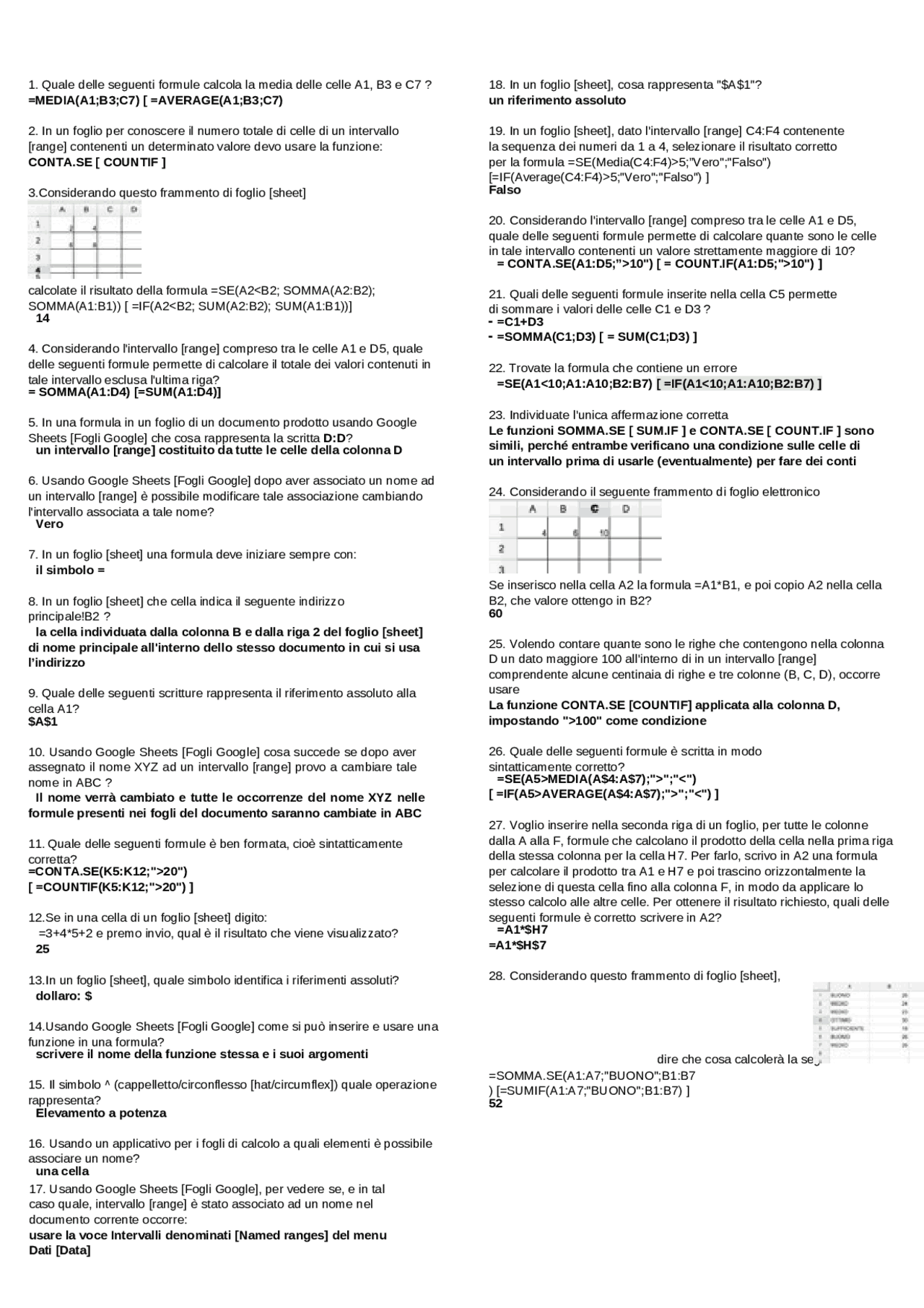 Risposte Quiz Informatica Prove Desame Di Informatica Medica Docsity