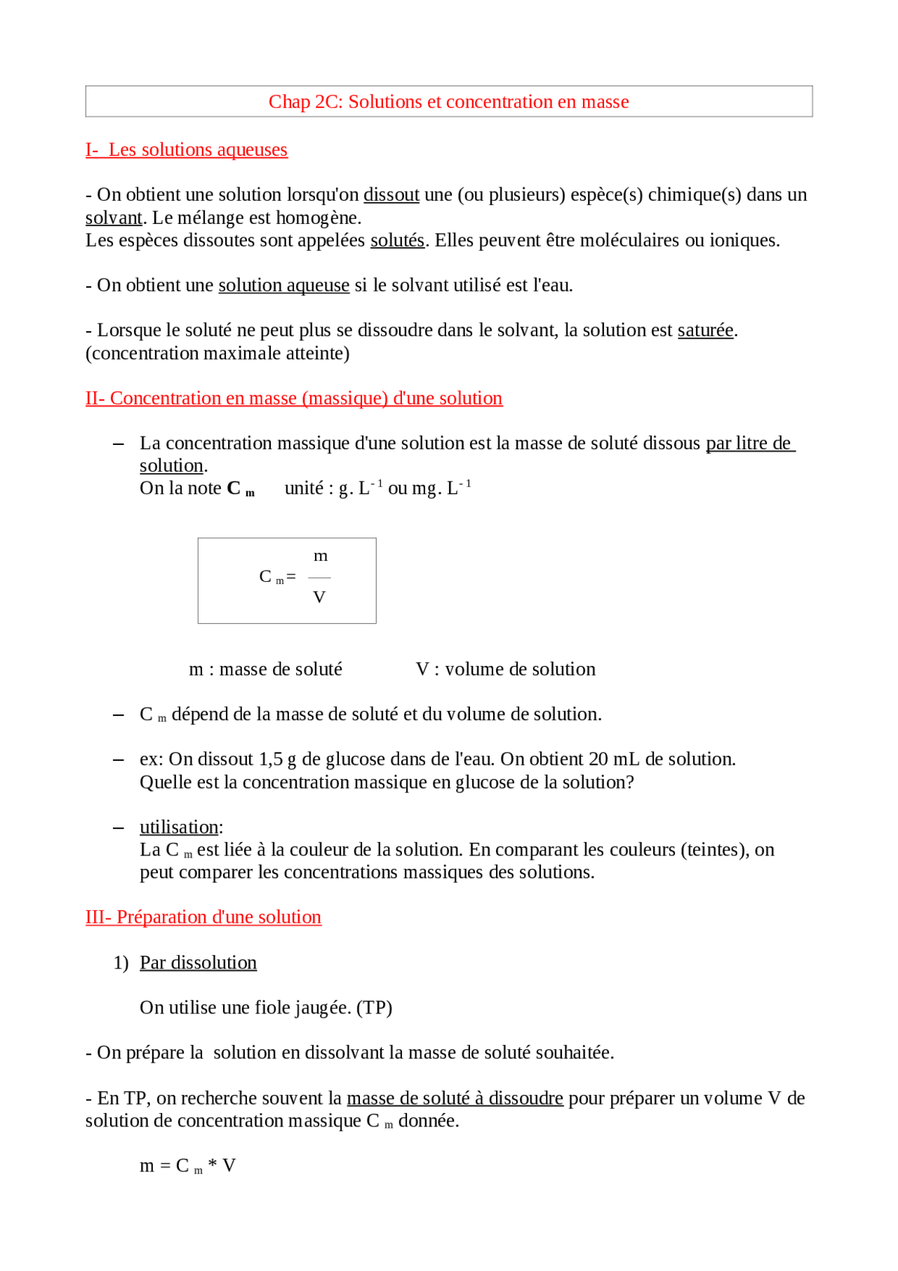COURS DE PHYSIQUE SECONDE | Résumés Chimie | Docsity