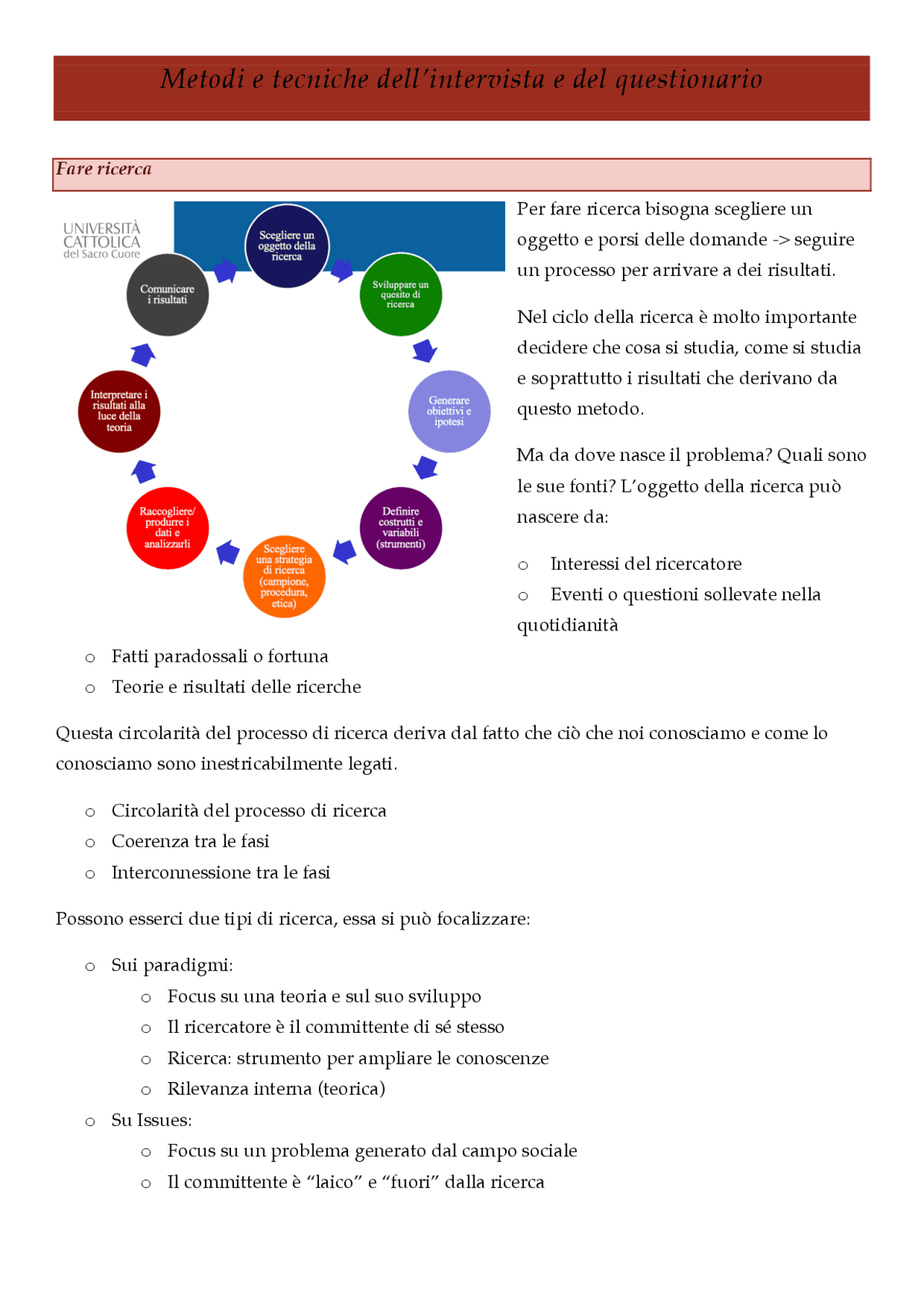 Metodi E Tecniche Dellintervista E Del Questionario Parte