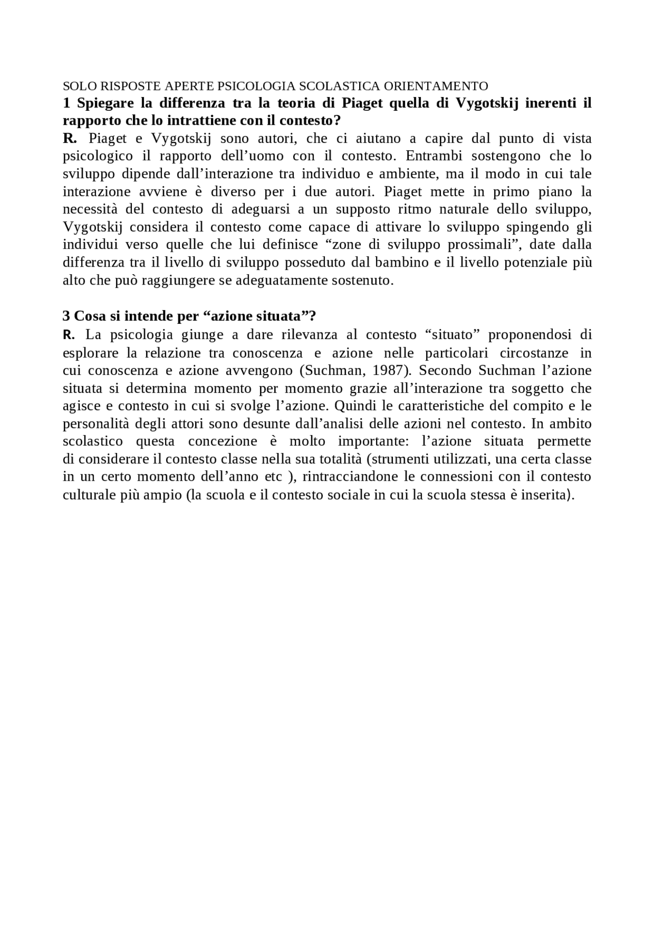 Domande Aperte Paniere Ecampus Panieri Di Psicologia Scolastica Docsity