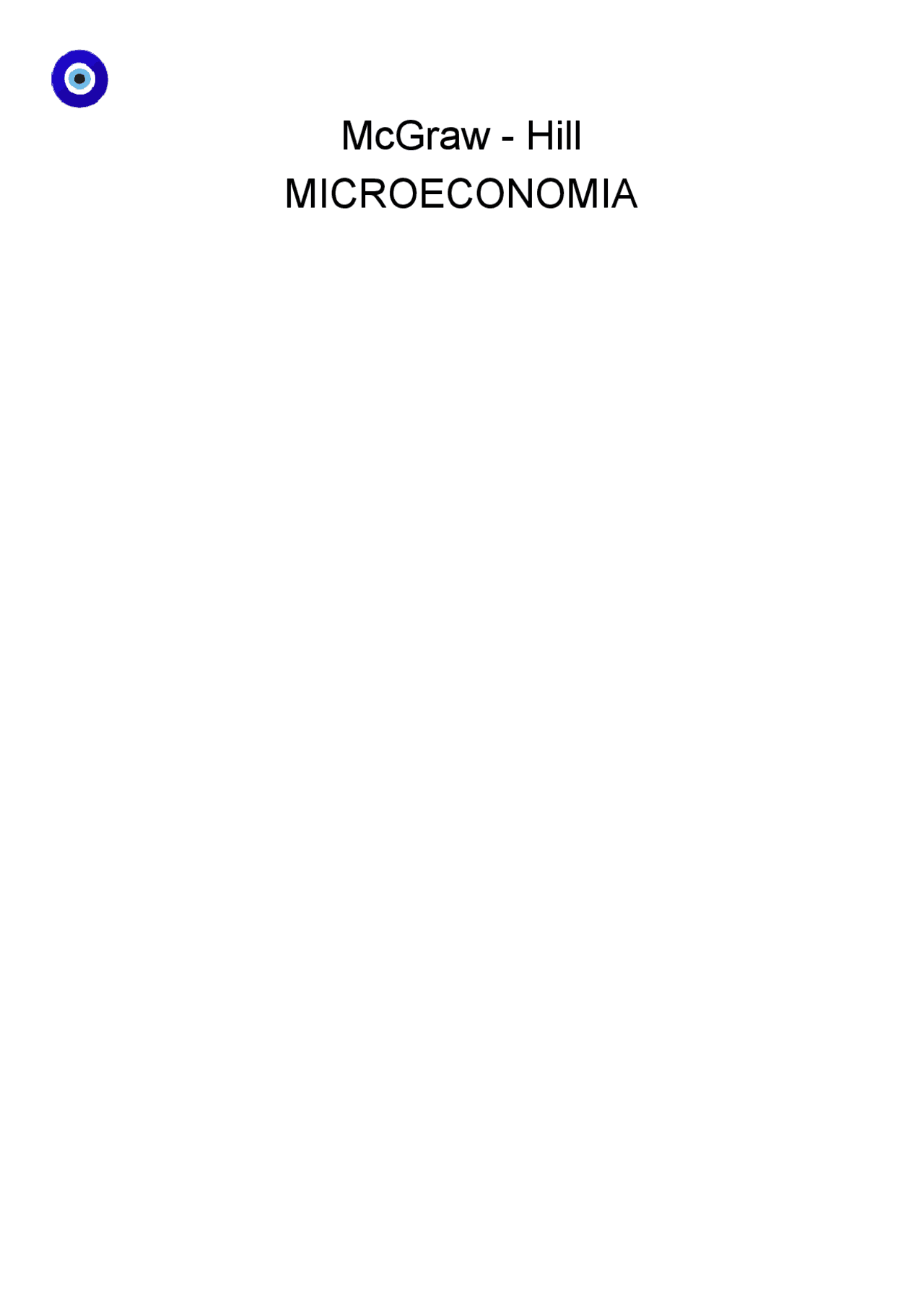 Mcgraw Hill Microeconomia Schemi E Mappe Concettuali Di Economia