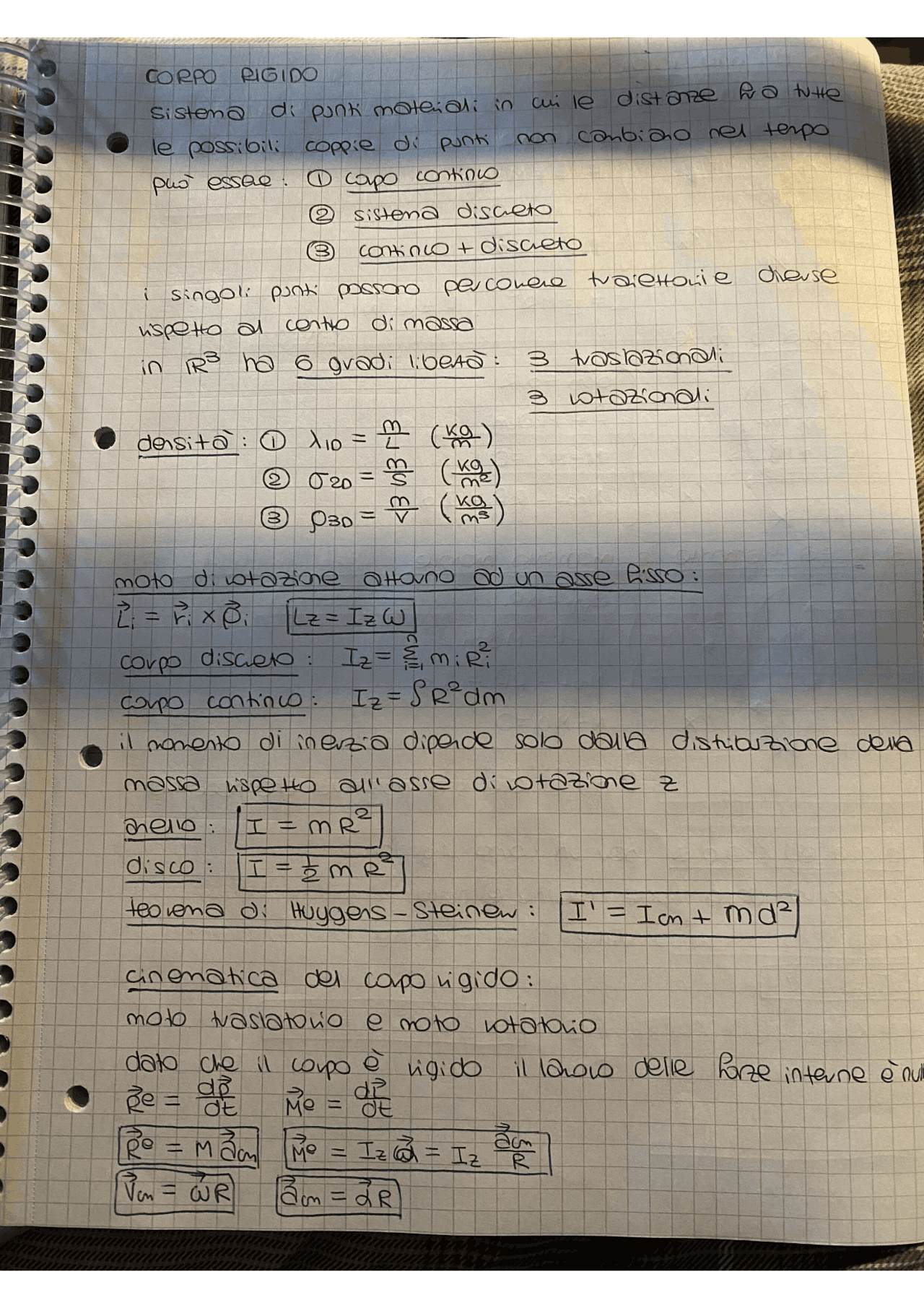 Corpo rigido e moto di puro rotolamento | Schemi e mappe concettuali di ...