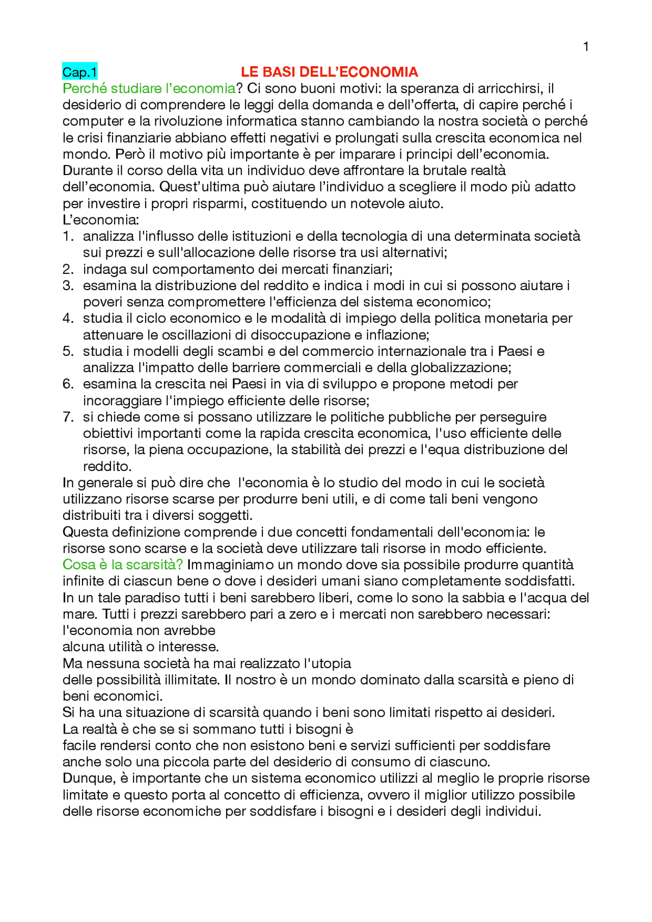 Riassunto Di Microeconomia Appunti Di Microeconomia Docsity