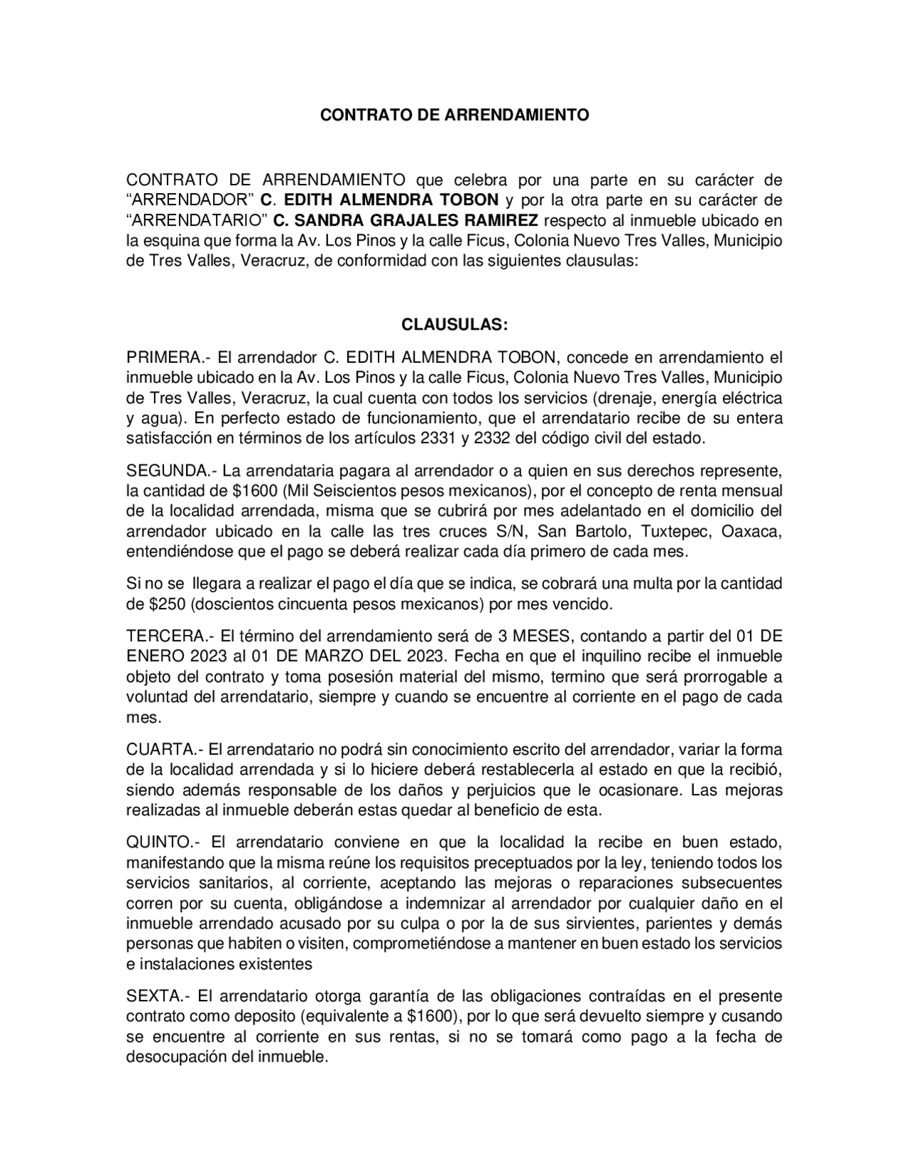 Contrato de renta de un inmueble | Monografías, Ensayos de Derecho ...