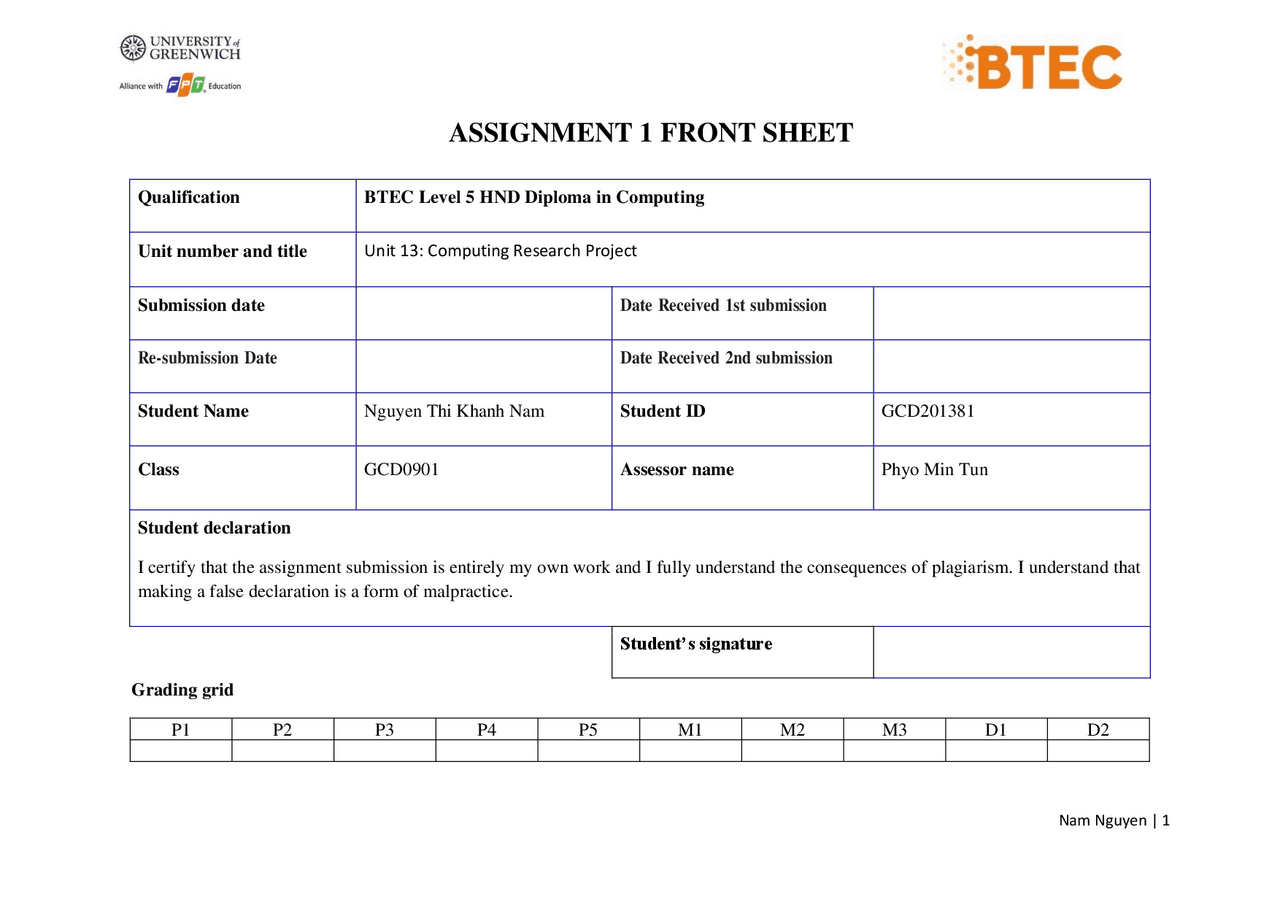 Computing Research Project Assignments Introduction To Computing