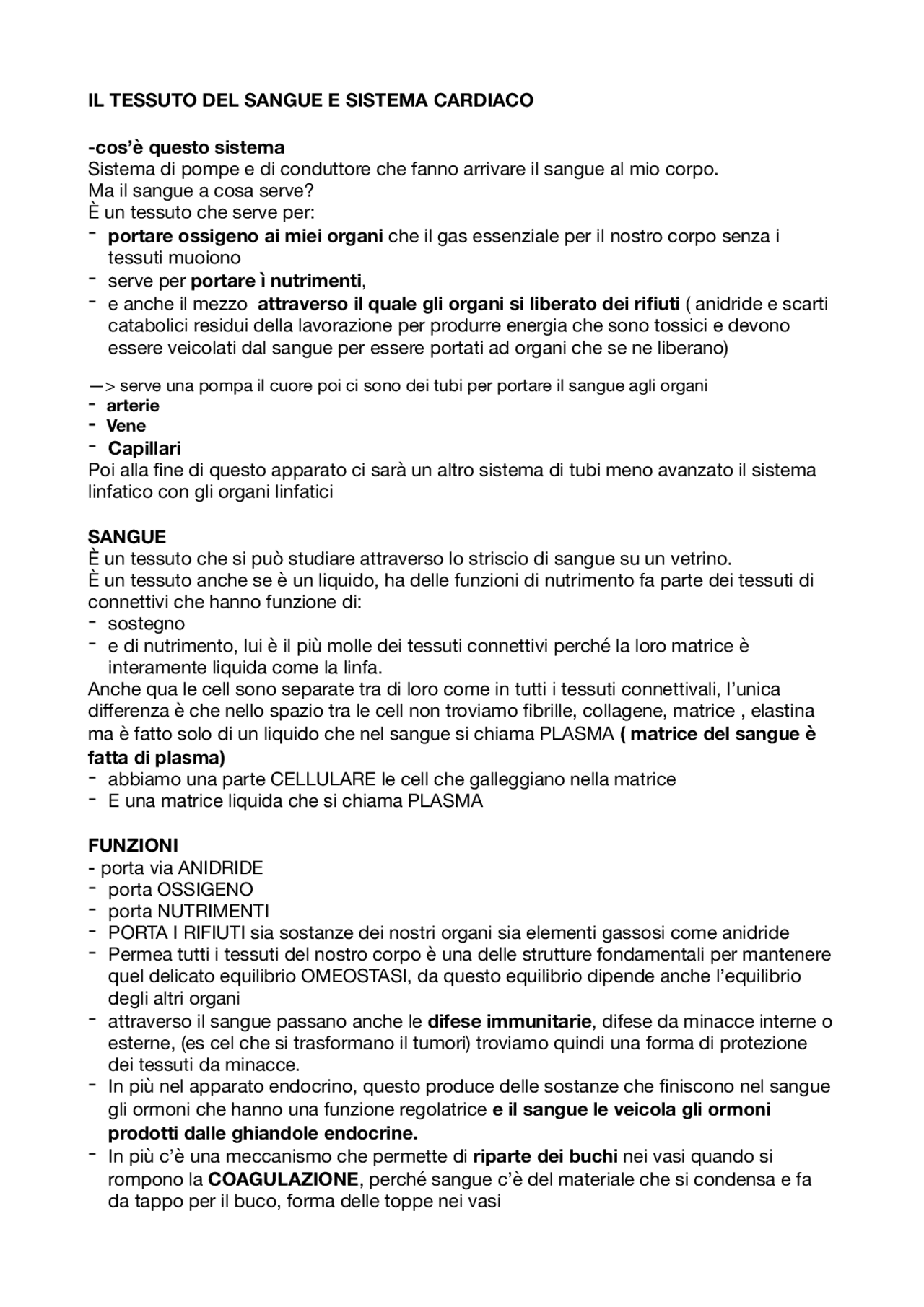 Apparato Circolatorio E Respiratorio Appunti Di Anatomia Docsity