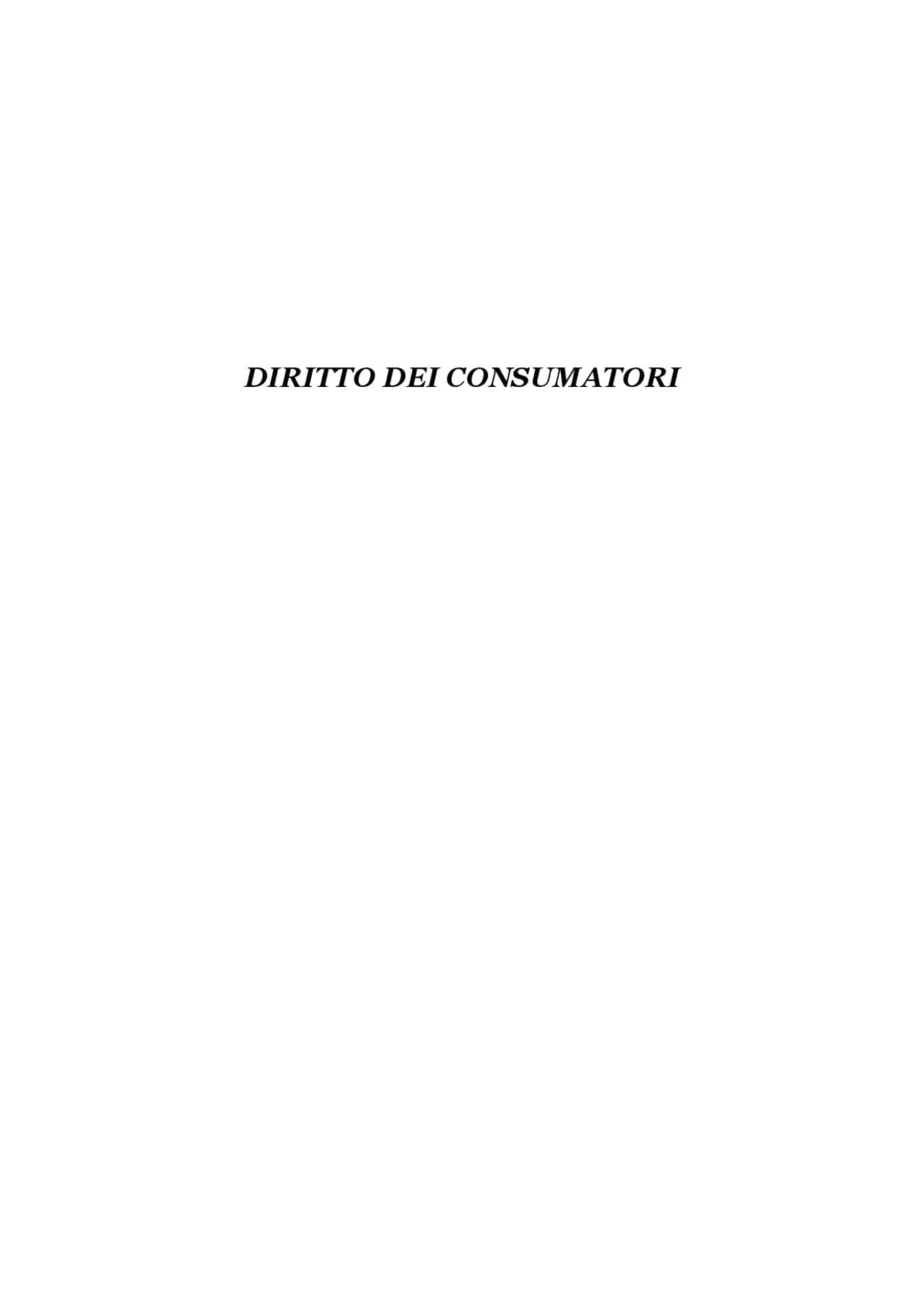 Diritto Dei Consumatori A Barenghi Dispense Di Diritto Dell