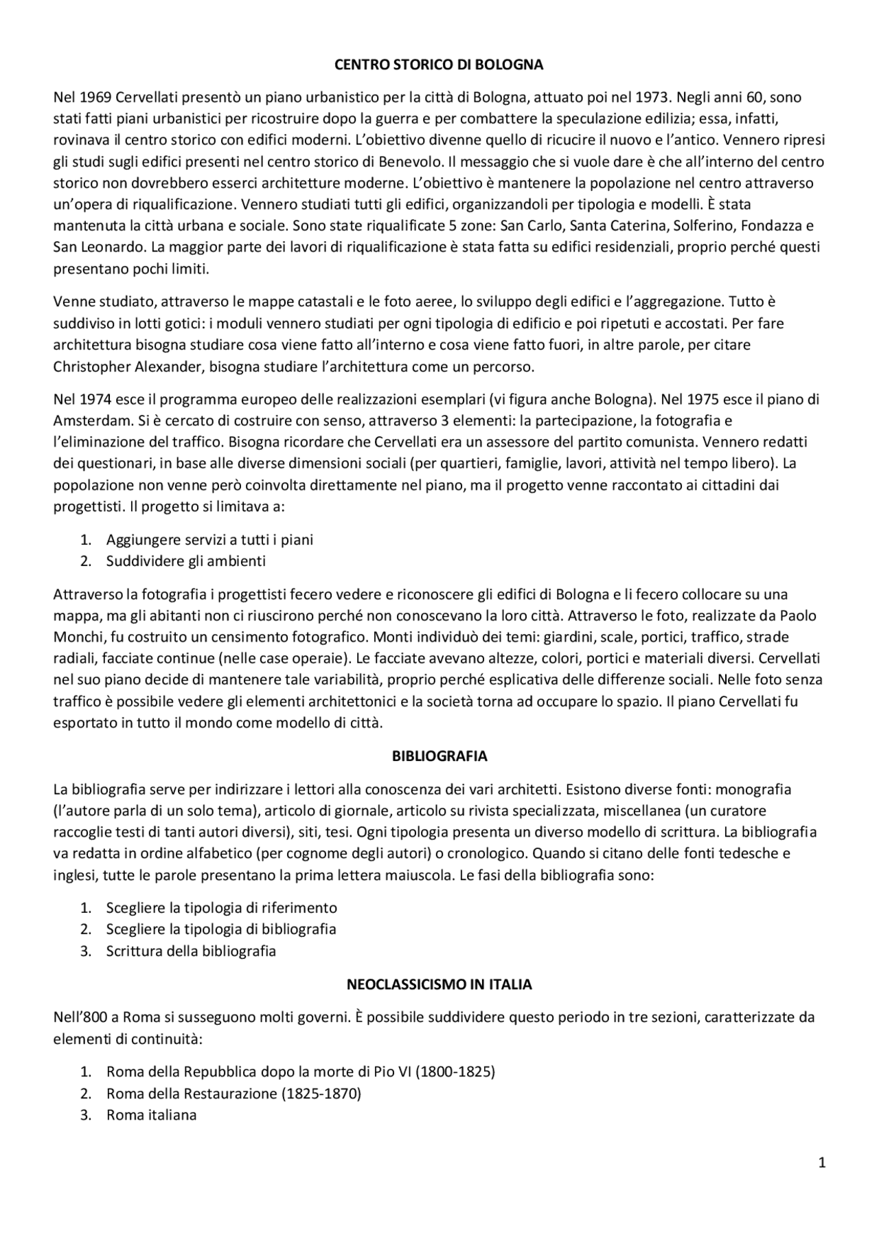 Appunti Word lezioni | Appunti di Storia Dell'architettura | Docsity