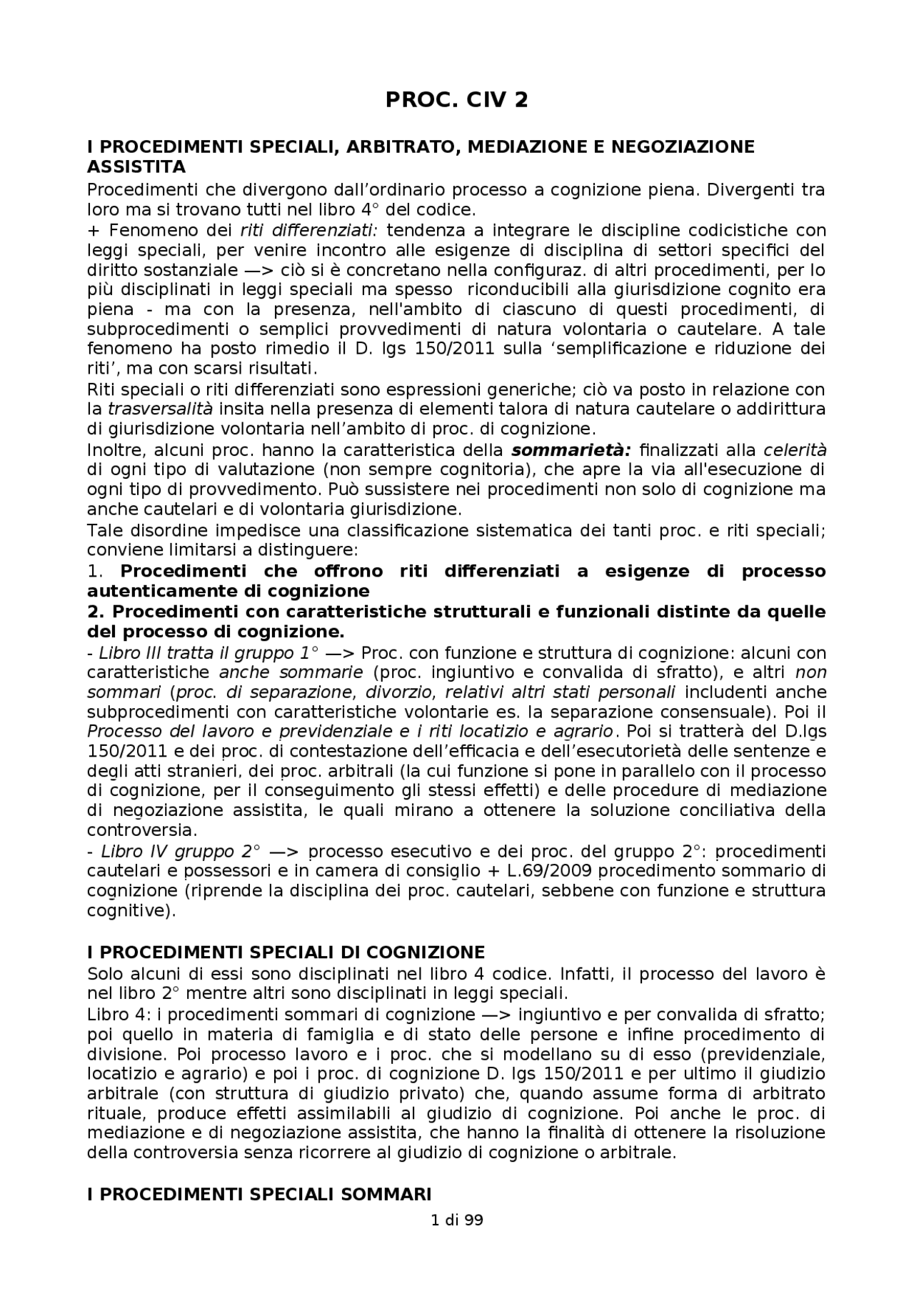 Procedura Civile 2 Donzelli Appunti Di Diritto Processuale Civile