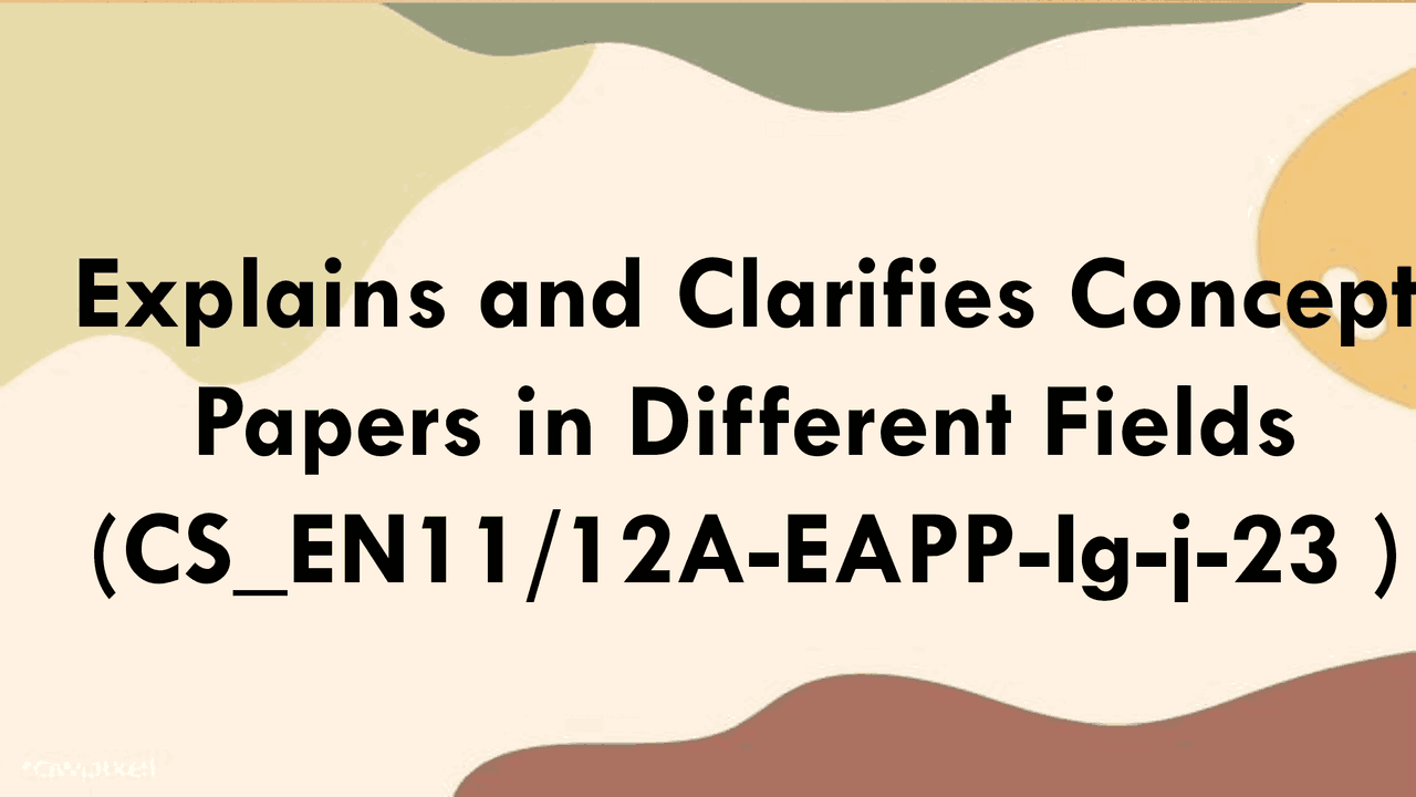 Various discipline for academic concept paper of different fields ...