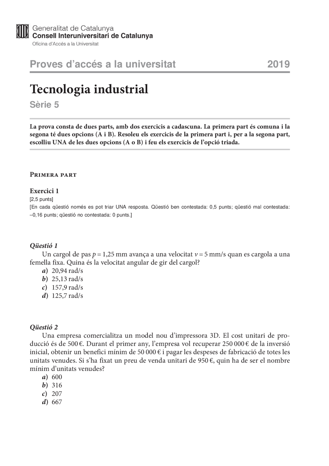 Pautec19pdfselectividad Exámenes Selectividad De Tecnología Docsity