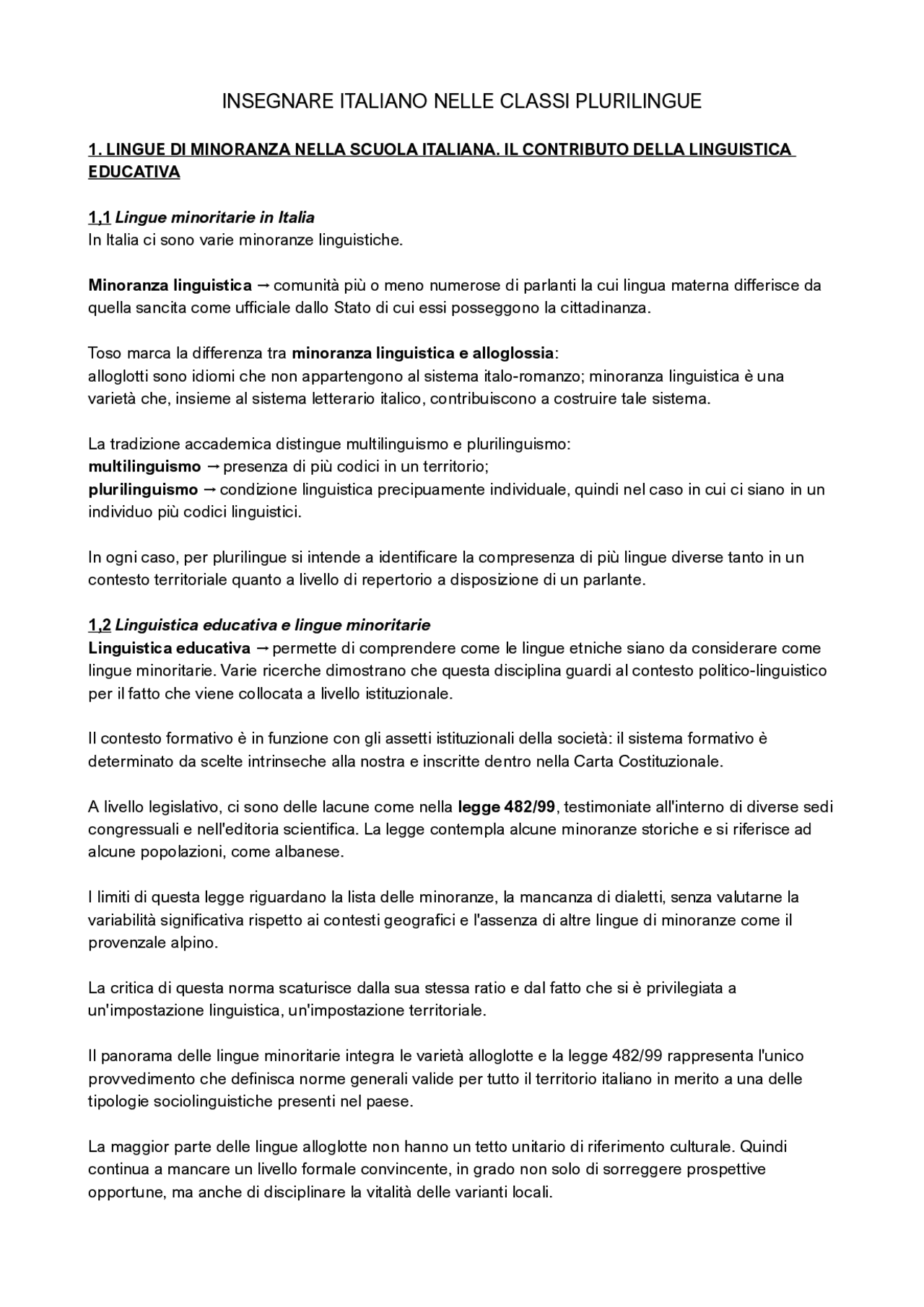 Insegnare italiano nelle classi plurilingue | Schemi e mappe ...