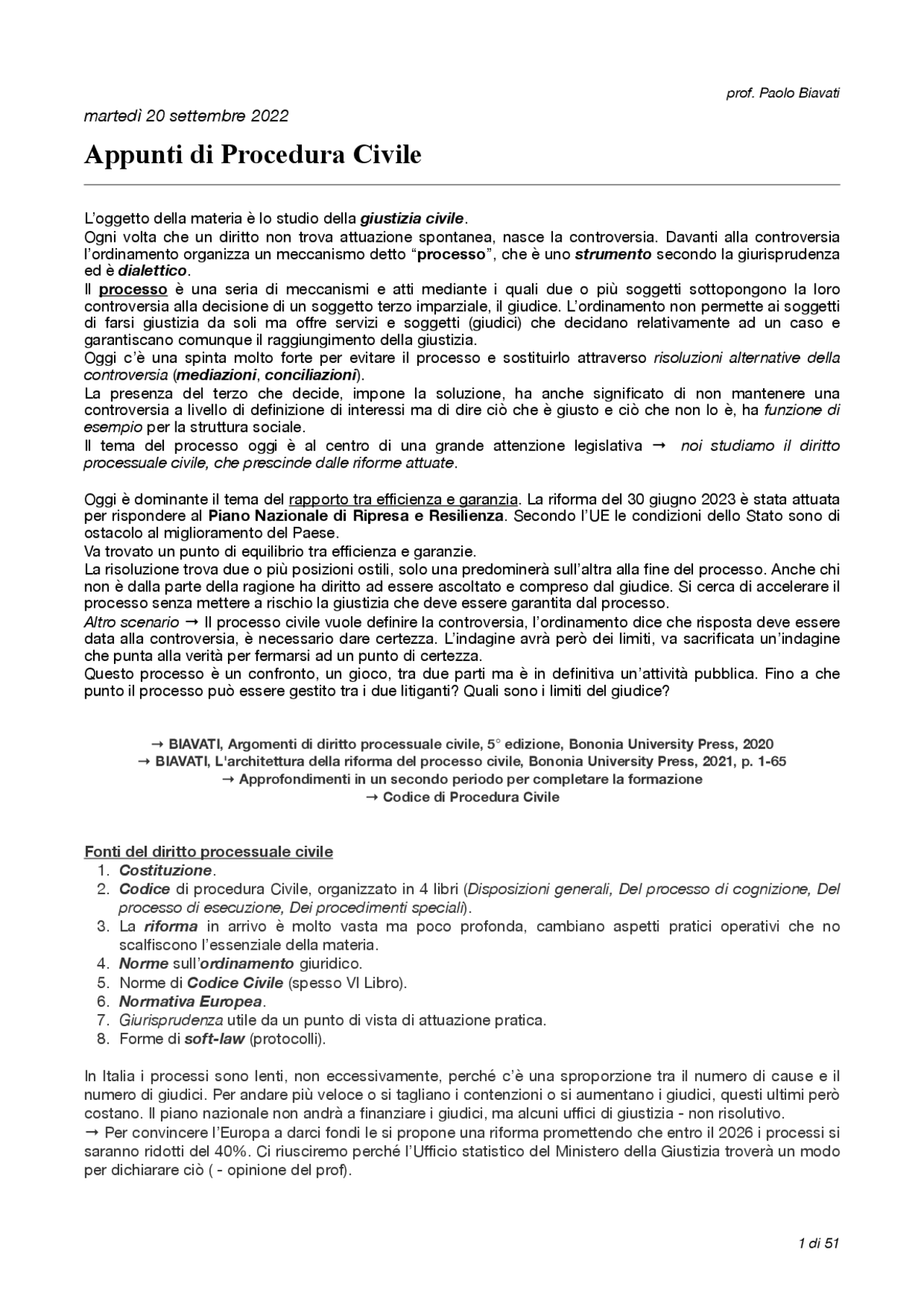 Appunti Delle Lezioni Appunti Di Diritto Processuale Civile Docsity