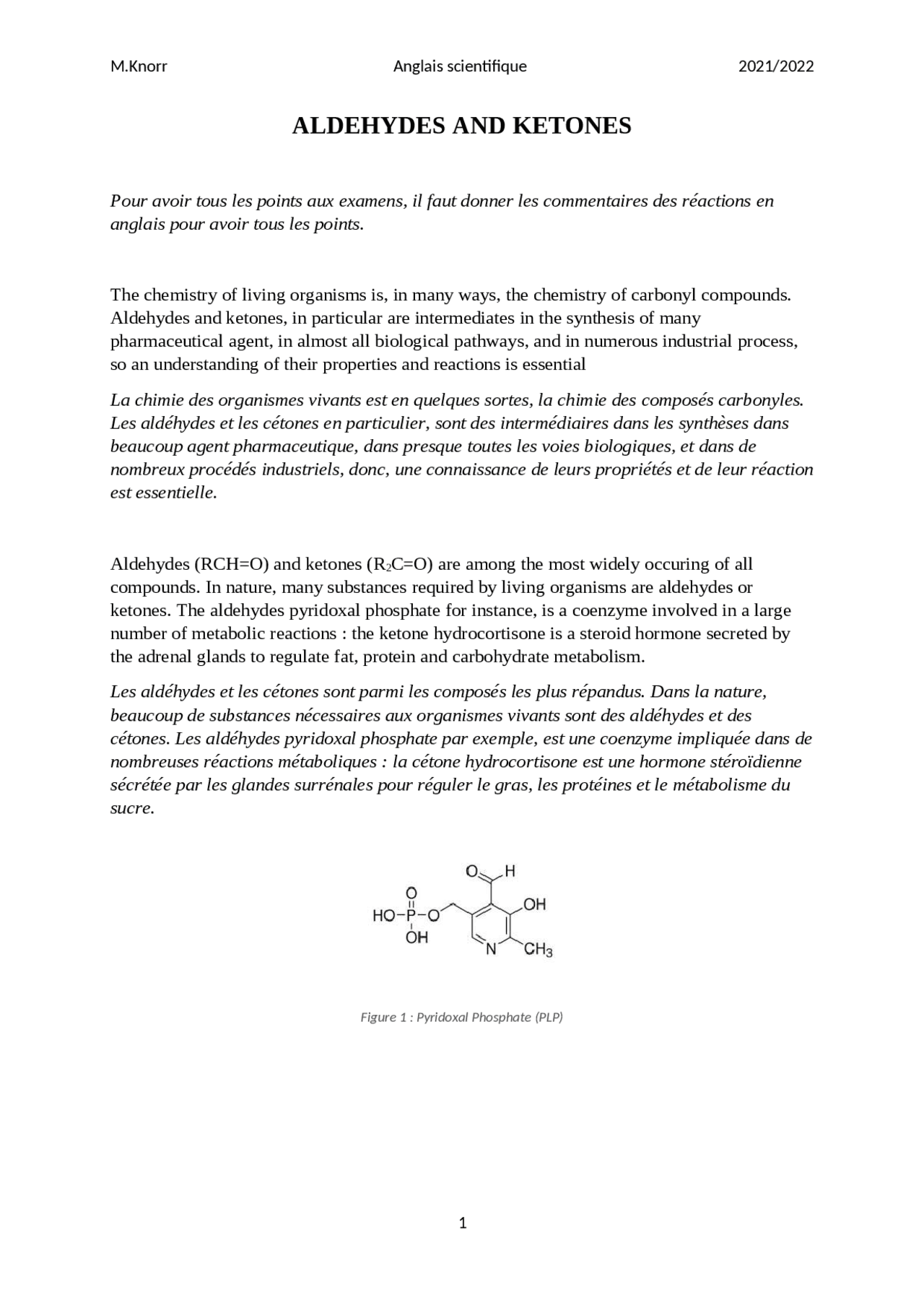 Td Knorr Danglais Scientifique Notes Langue Anglaise Docsity