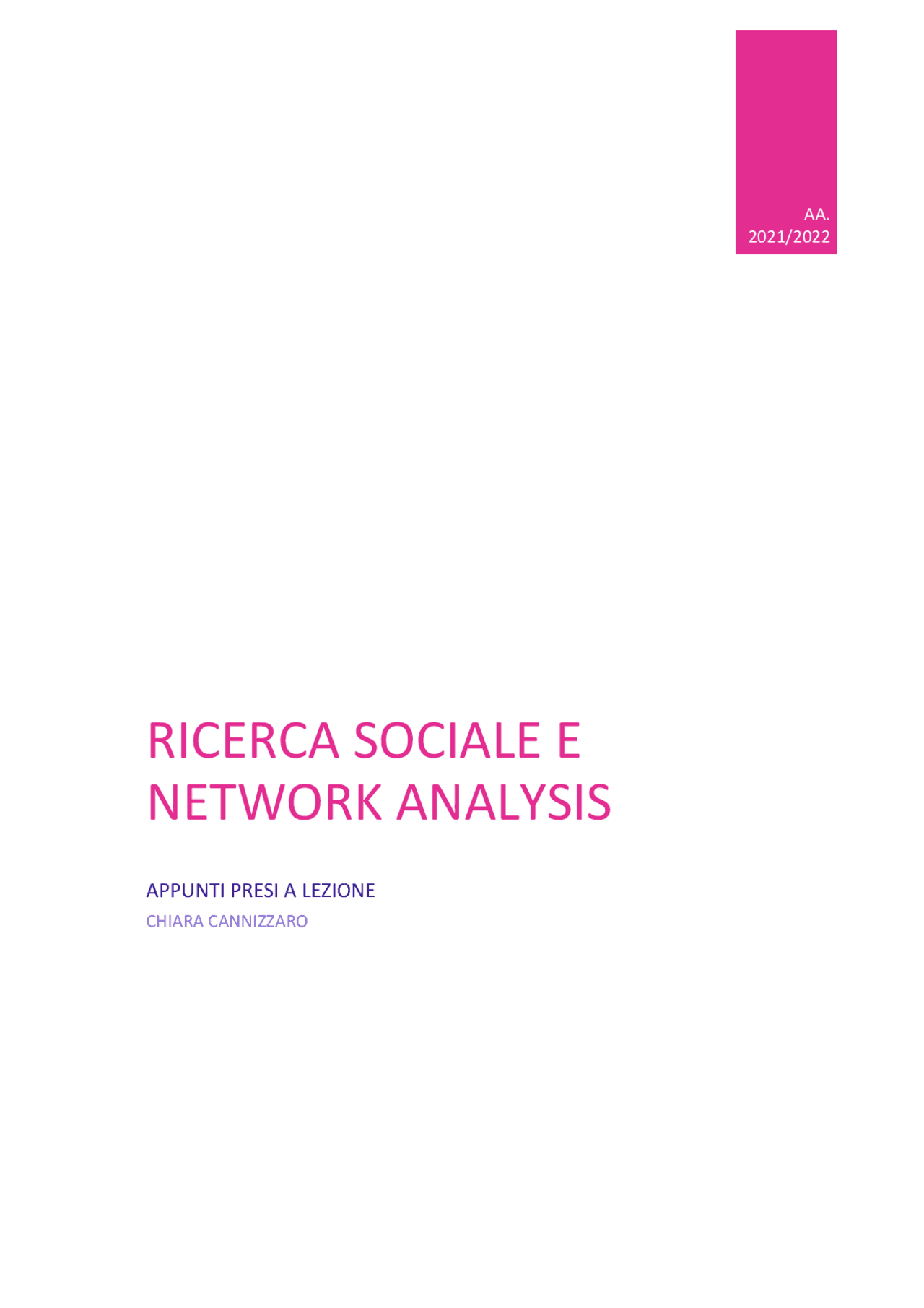 Ricerca Sociale E Network Analysis Appunti Prof Trobia Appunti Di