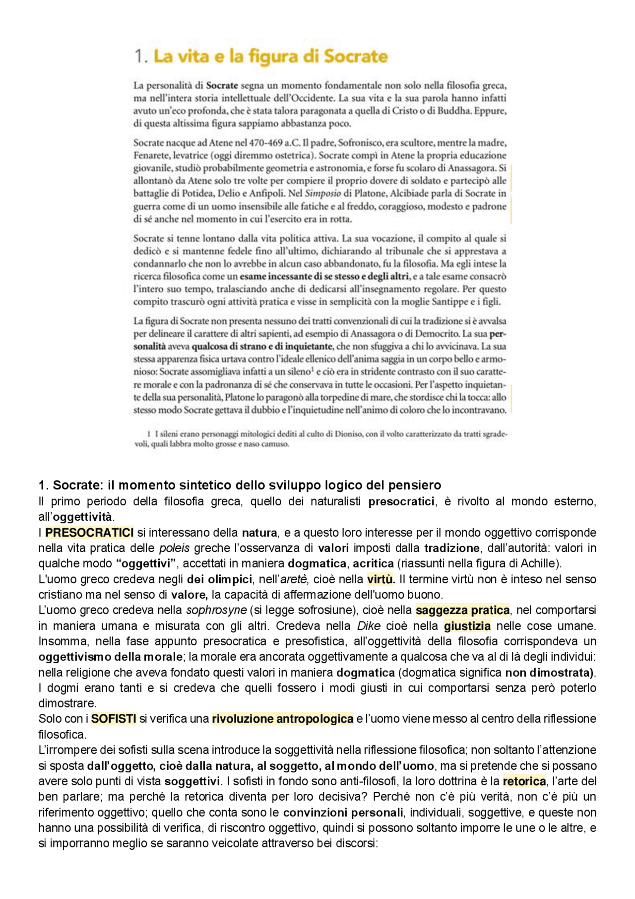 Appunti con tutto ciò che c'è da sapere su Socrate | Appunti di Filosofia | Docsity