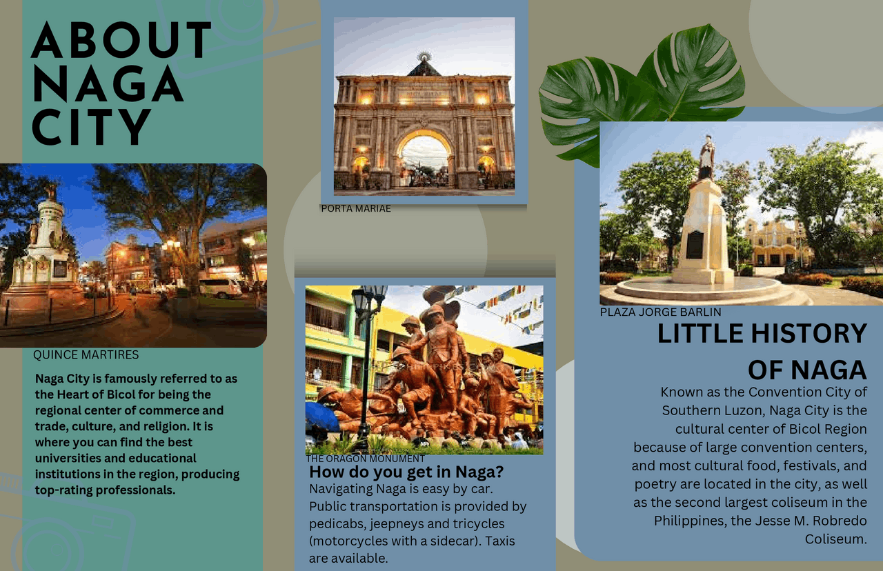 brochure about naga city, bicol | Essays (high school) English | Docsity