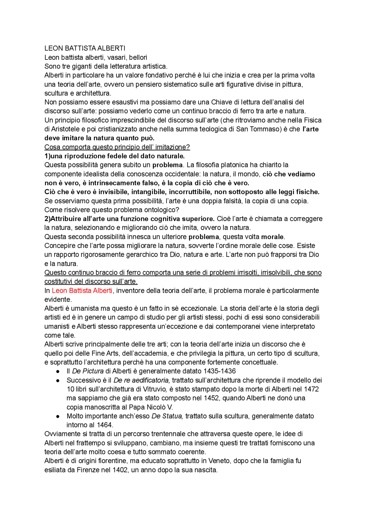 Leon Battista Alberti Appunti Appunti Di Storia Dellarte Docsity