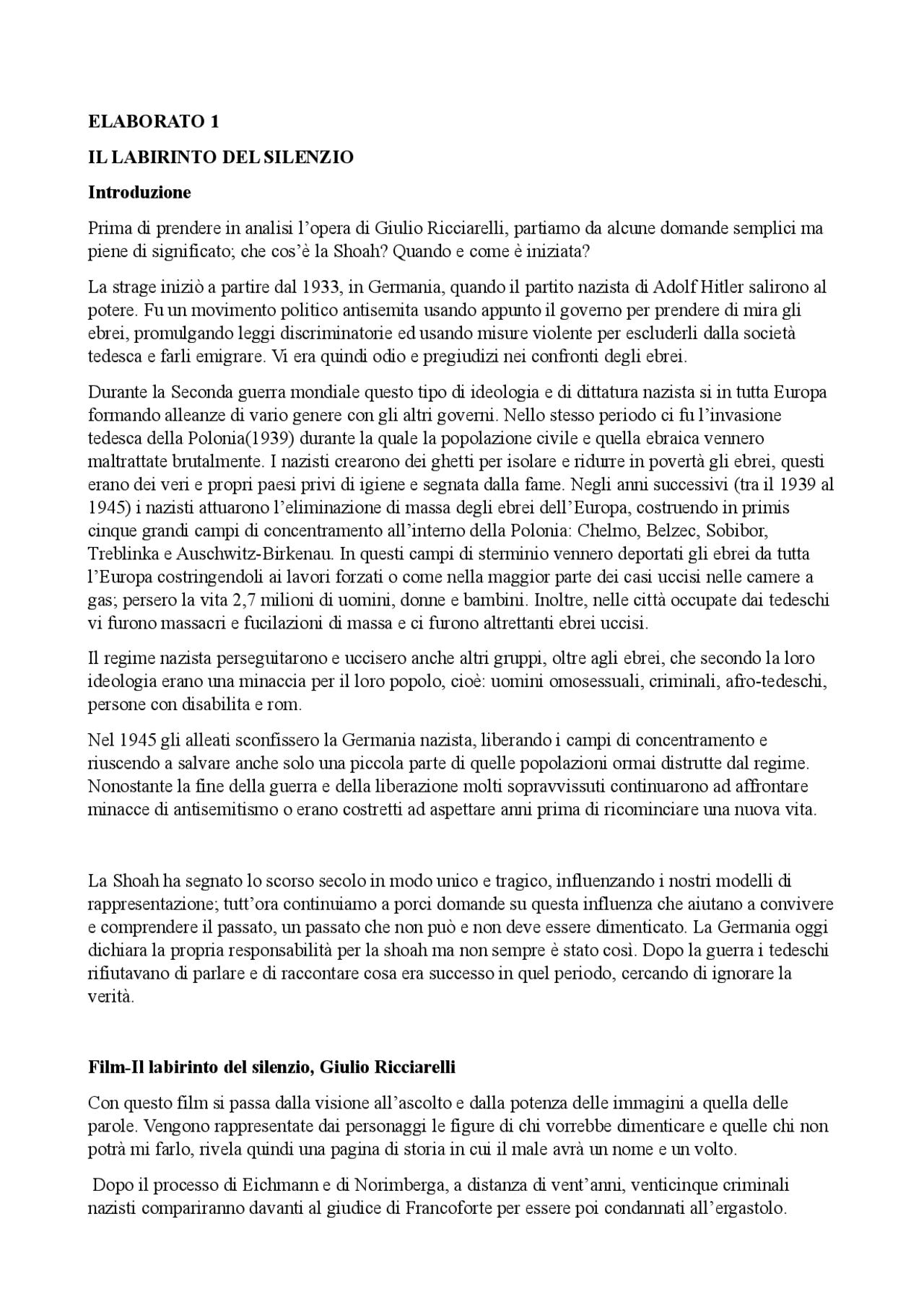 Elaborato N1 Per Storia Dei Processi Comunicativi E Formativi Prove D