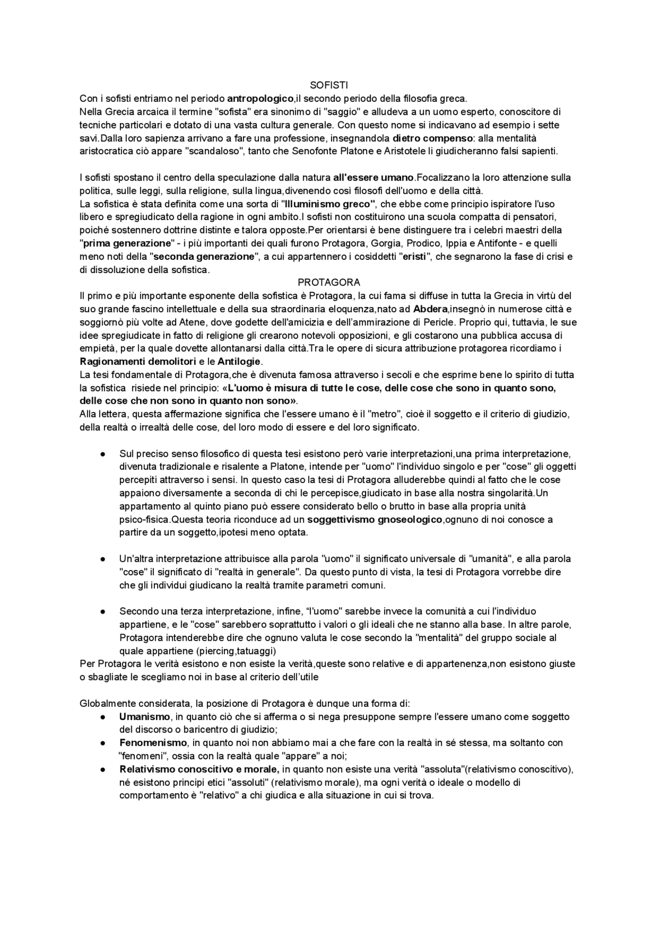 Appunti I Sofisti E Socrateeticademone Appunti Di Filosofia Docsity