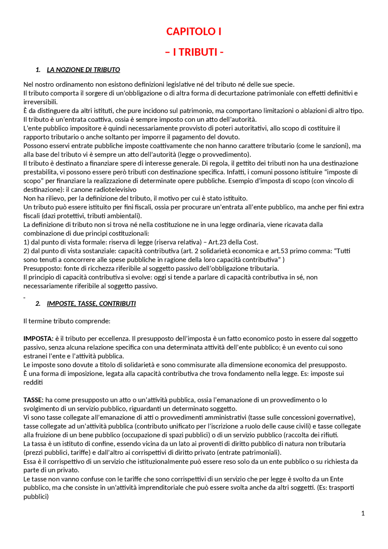 Riassunto esame Diritto Tributario Tresauro | Sbobinature di Diritto Tributario | Docsity