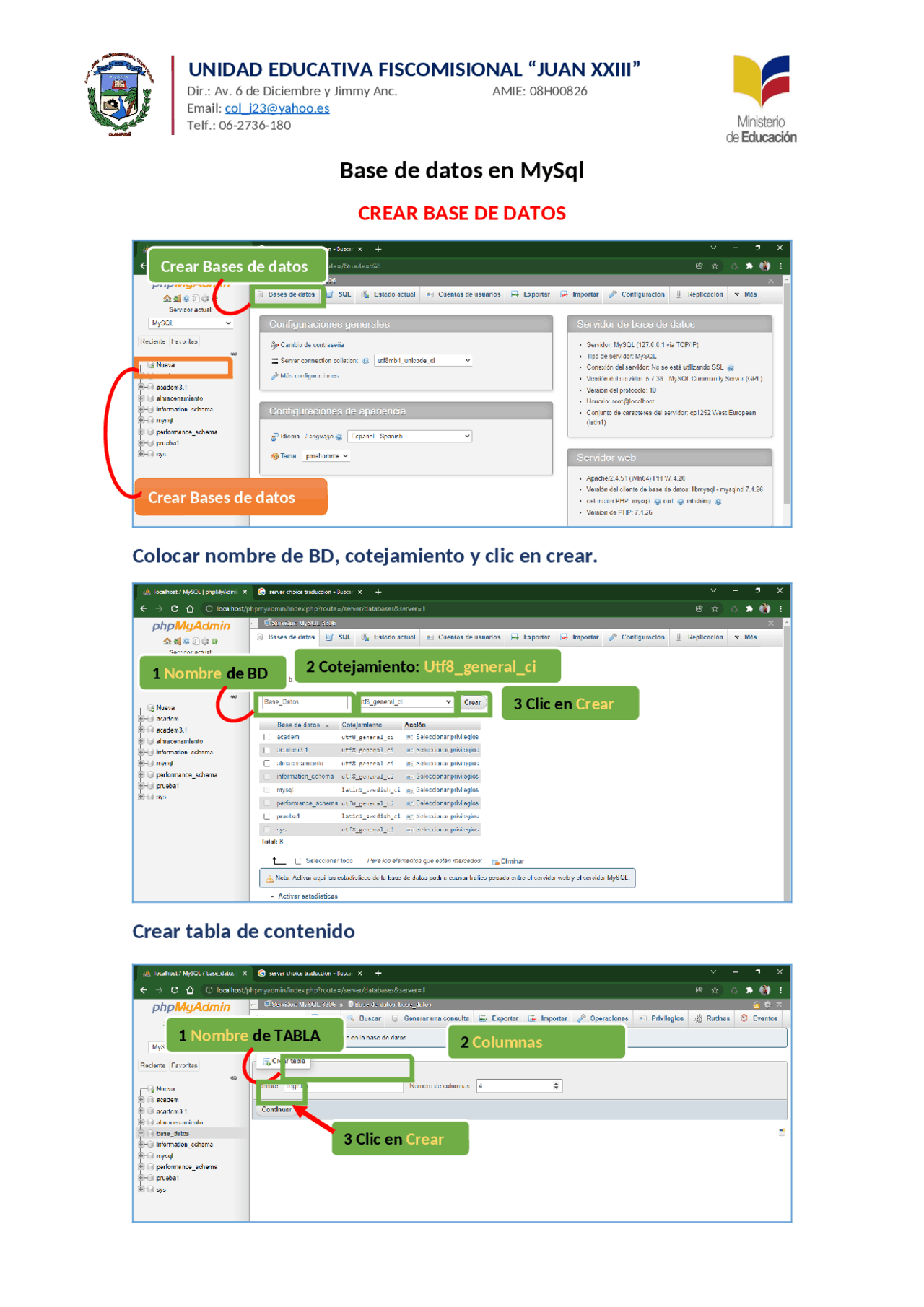 Crear Tablas En Mysql Apuntes De Informática Docsity