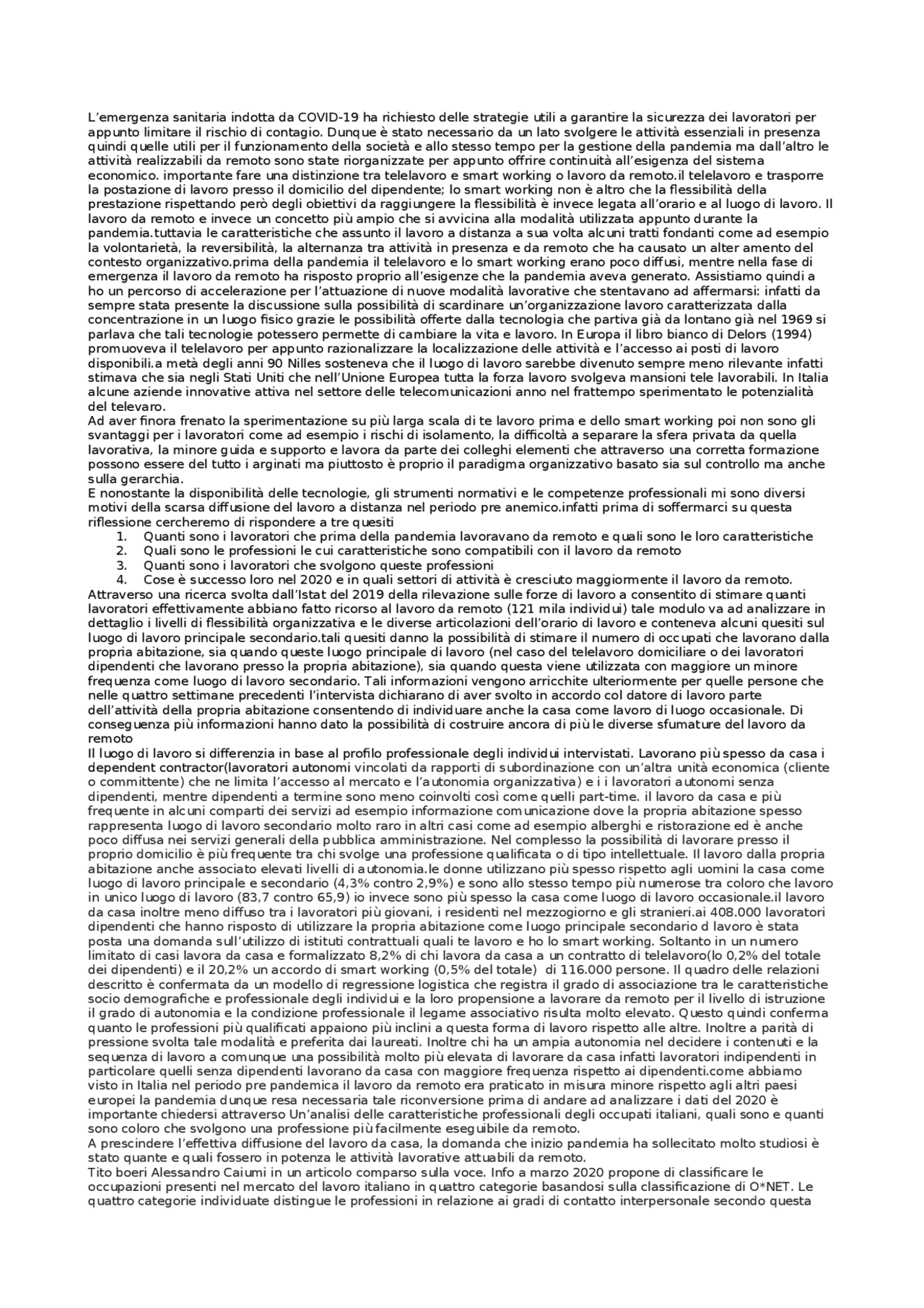 Smart Workingbreve Riassunto Slide Di Sociologia Docsity