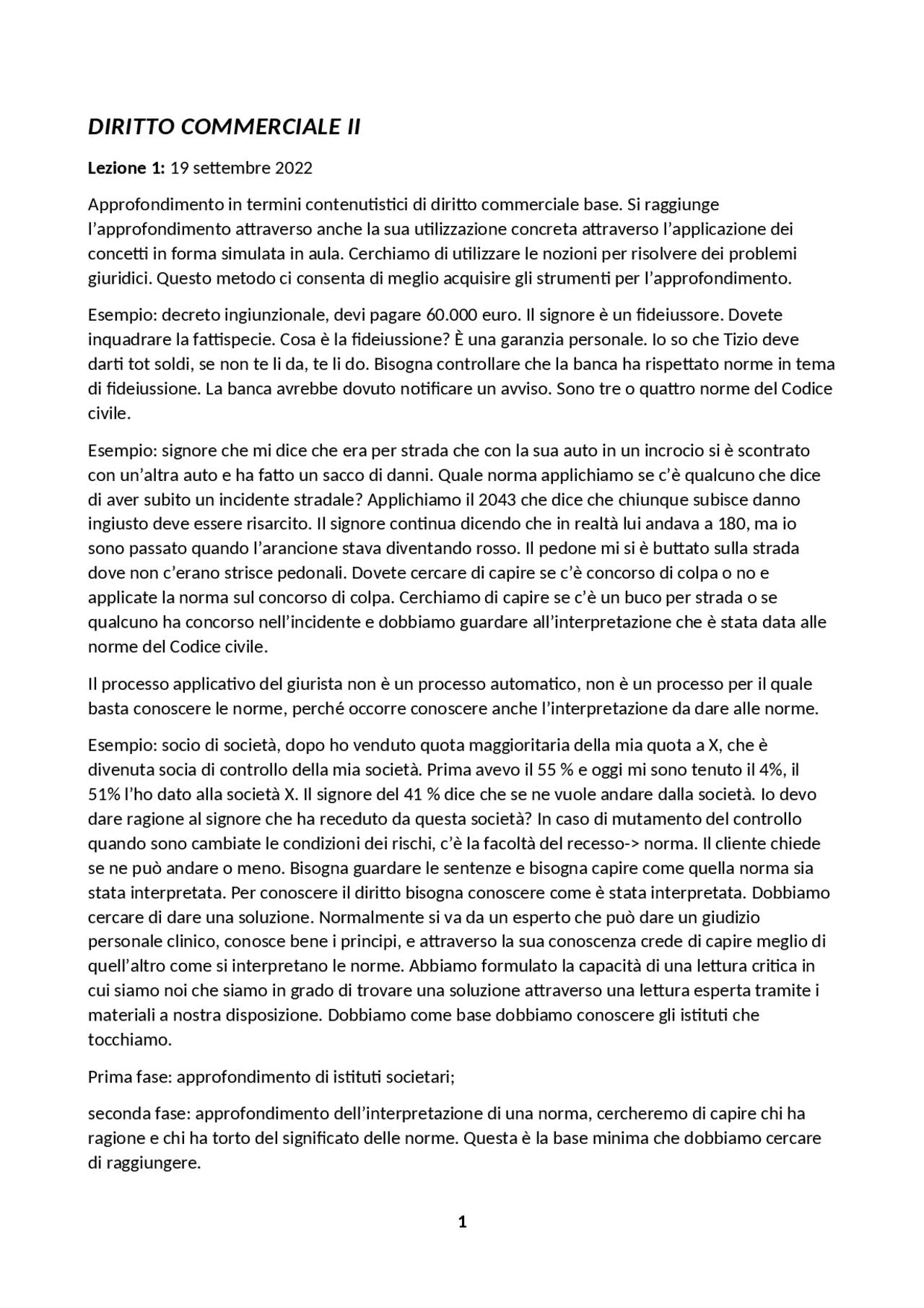 Appunti Completi Di Lezione Appunti Di Diritto Commerciale Docsity