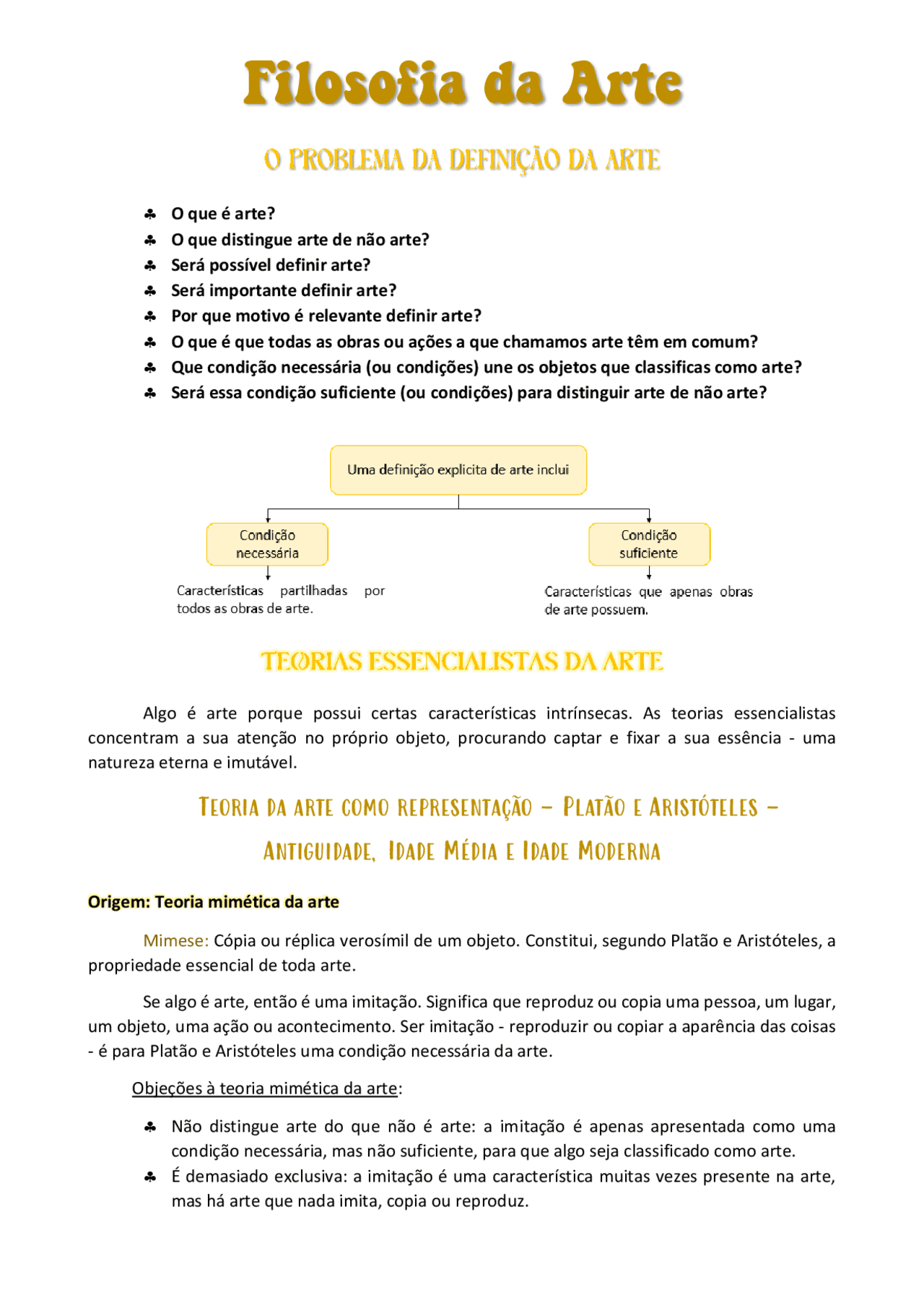 Resumos de Filosofia | Esquemas Filosofia | Docsity