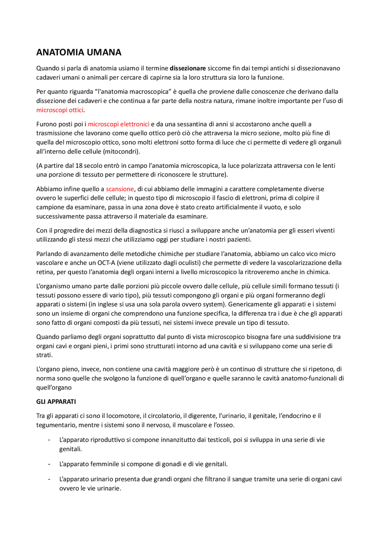 Sbobinatura Di Anatomia Sbobinature Di Anatomia Docsity