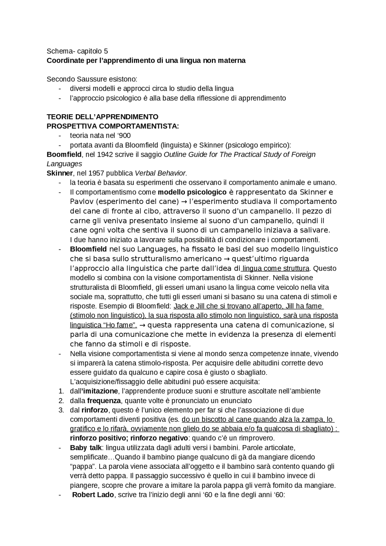 Teorie Dellapprendimento Linguistico Schemi E Mappe Concettuali Di