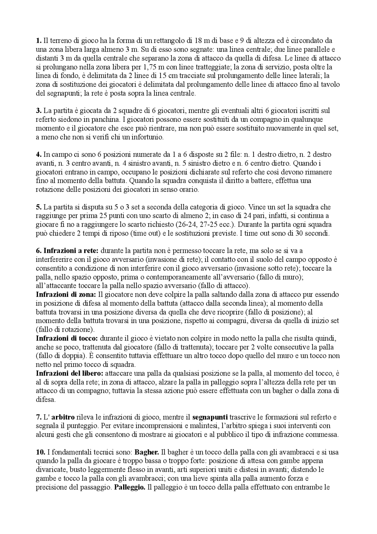 Domande Sulla Pallavolo Esercizi Di Educazione Fisica Docsity