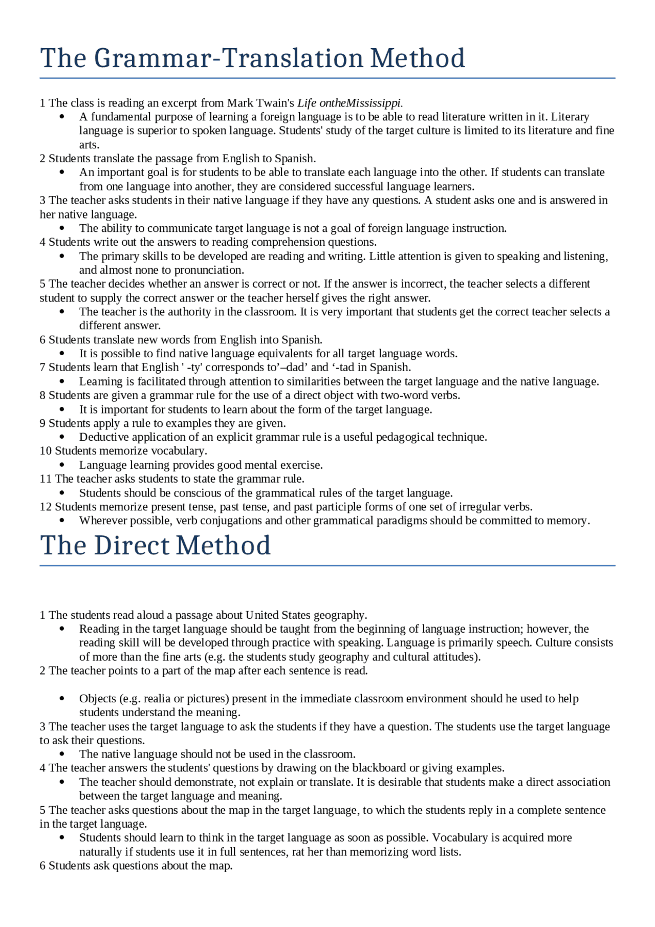 Teaching Methods Summary Summaries Teaching Method Docsity