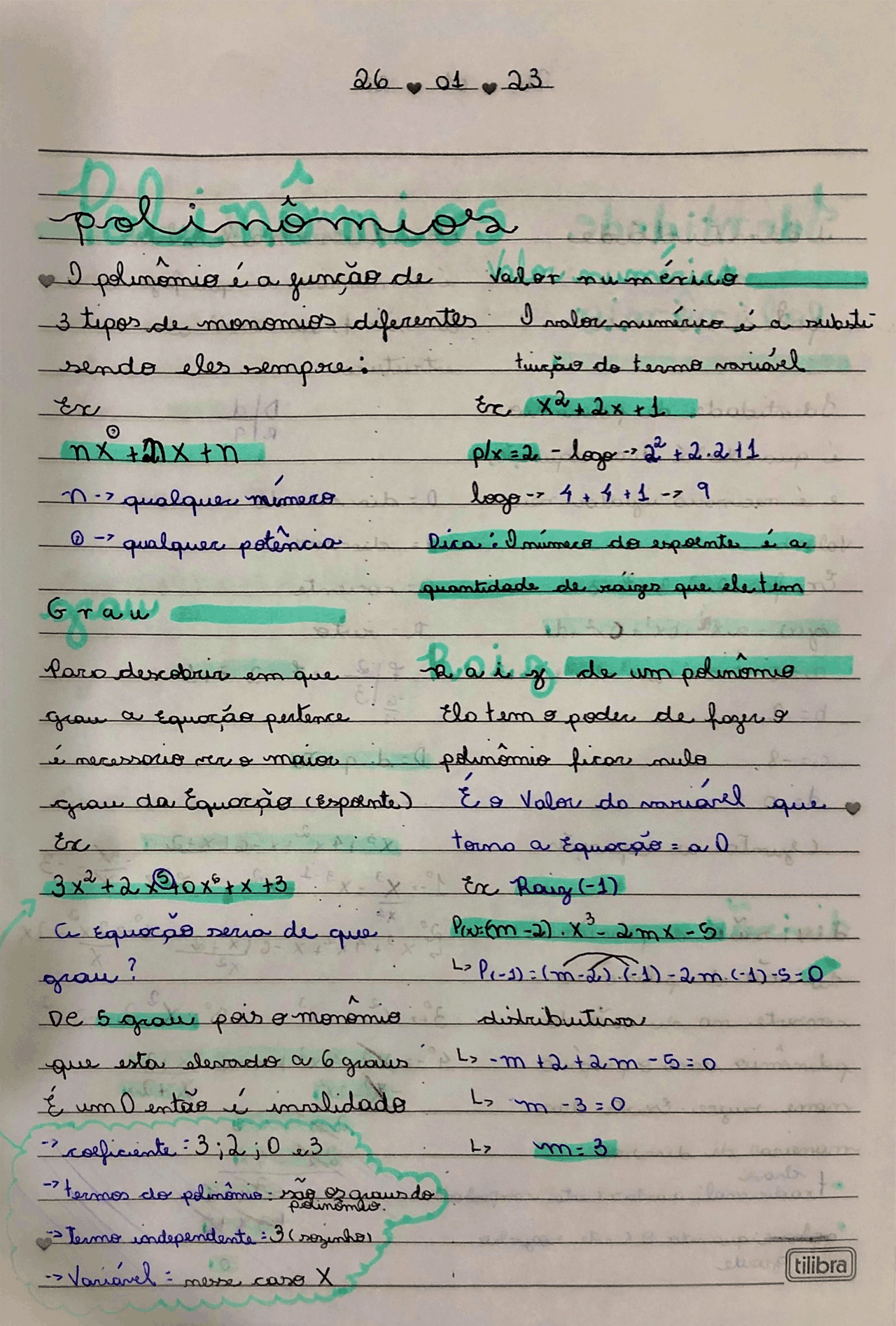 Matemática Polinômios Resumos Matemática Docsity