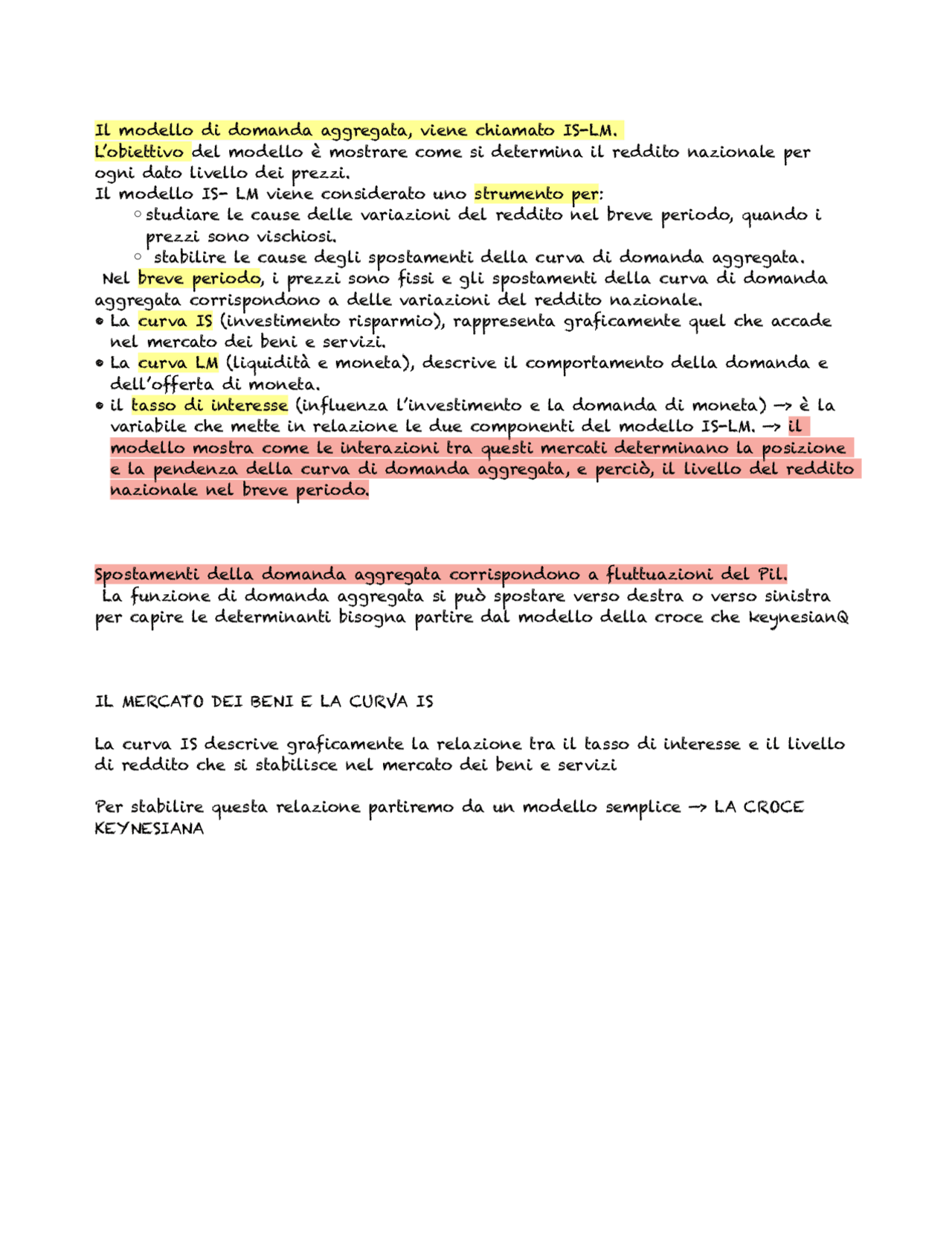 Appunti Modello Is Lm Appunti Di Macroeconomia Docsity