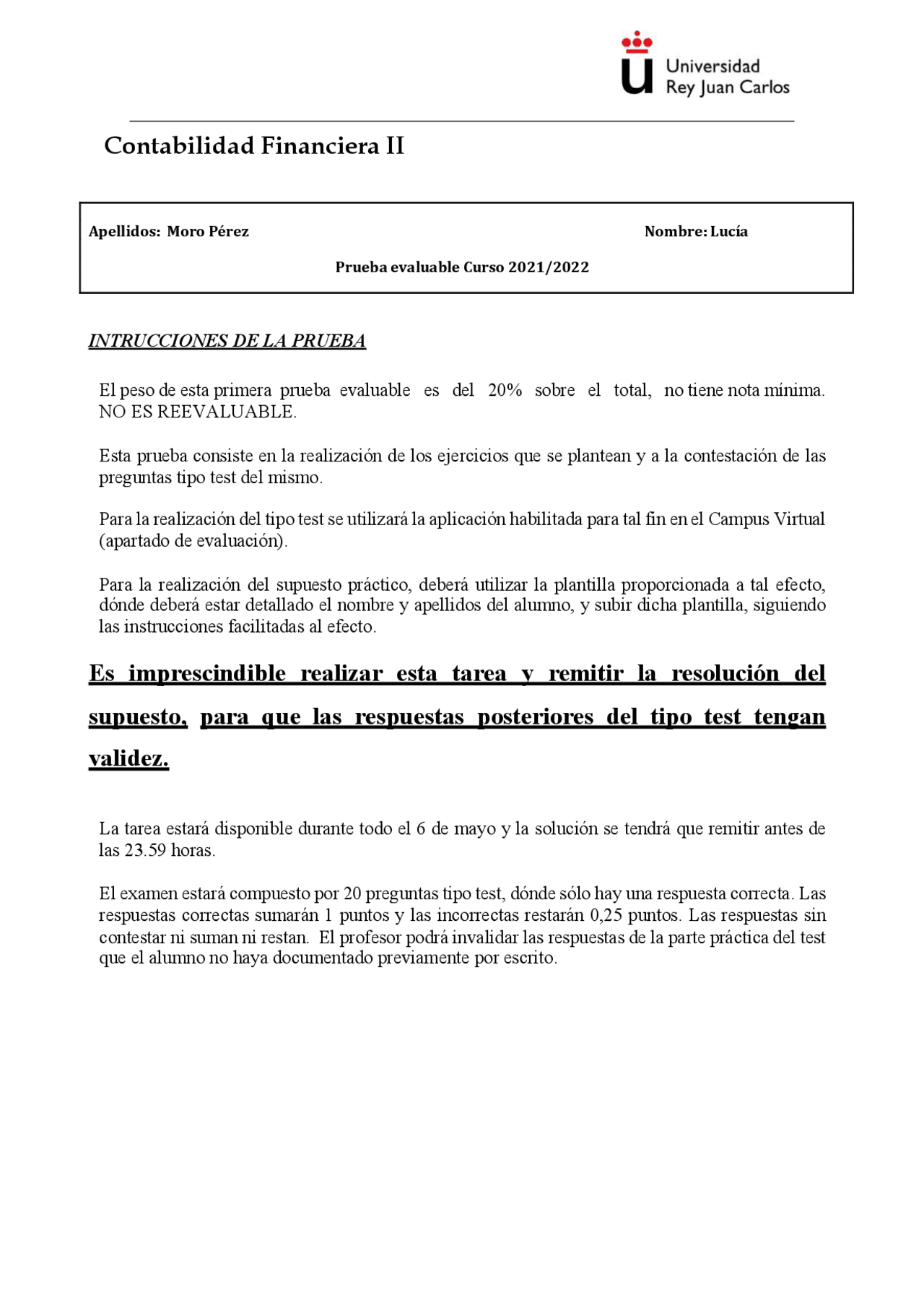Ejercicio práctica 1 Contabilidad I | Ejercicios de Contabilidad | Docsity