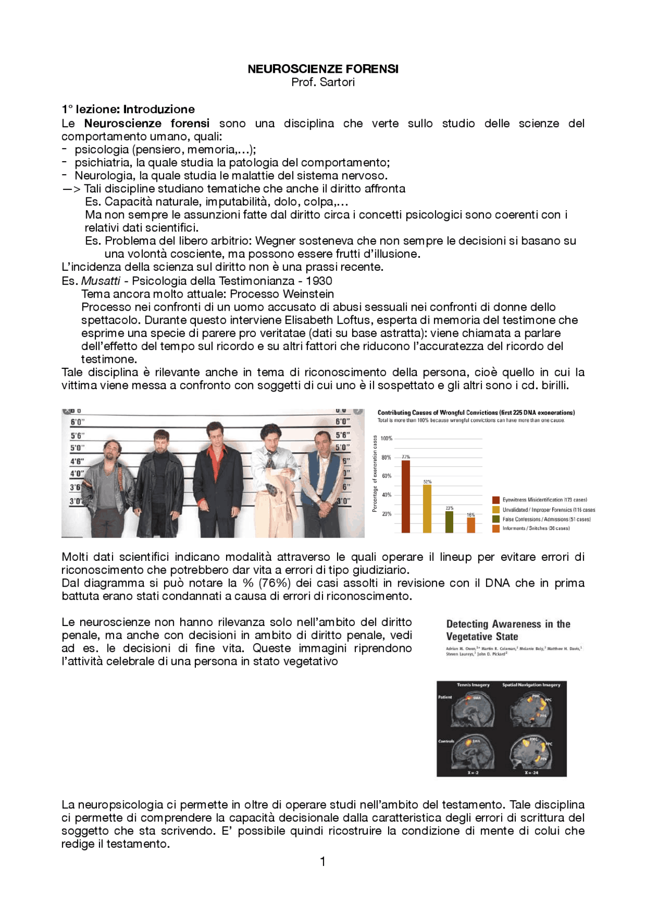 Appunti Neuroscienze Forensi Appunti Di Neuroscienze Docsity