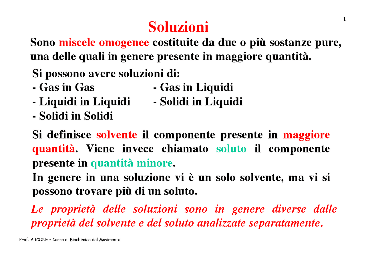 Soluzioni acide e basiche | Slide di Biochimica | Docsity