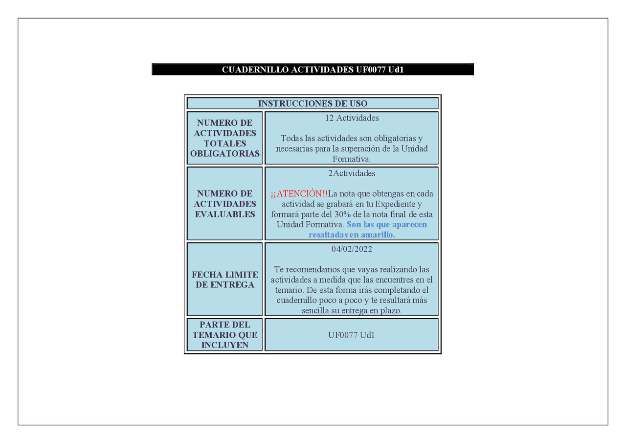 Cuadernillo de actividades | Ejercicios de Turismo | Docsity