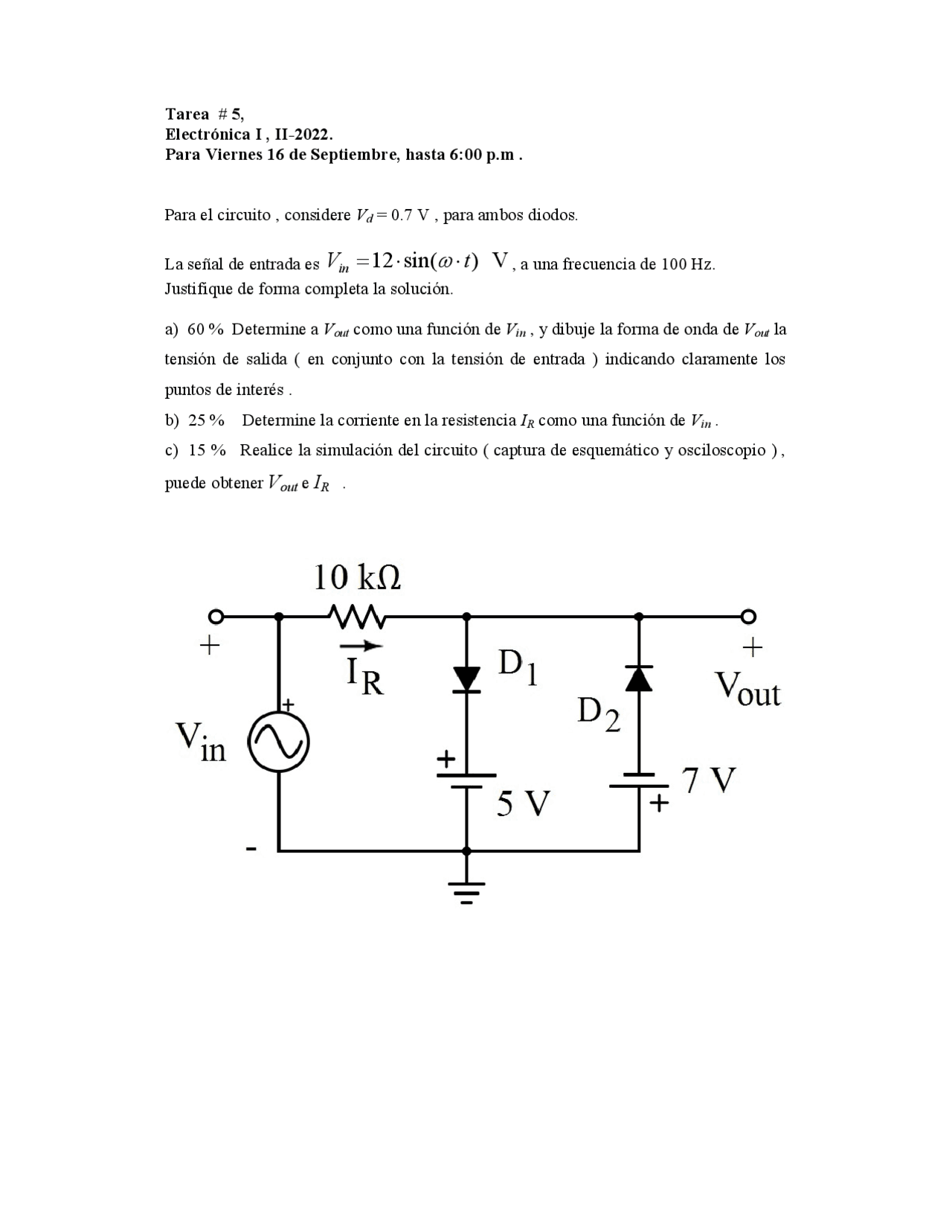 Solucion de tarea electronica | Ejercicios de Electrónica | Docsity