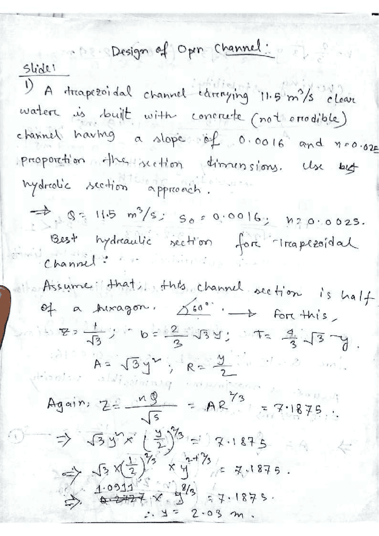 Open Channel Flow-Design of open Channel: Mathematical Problems ...
