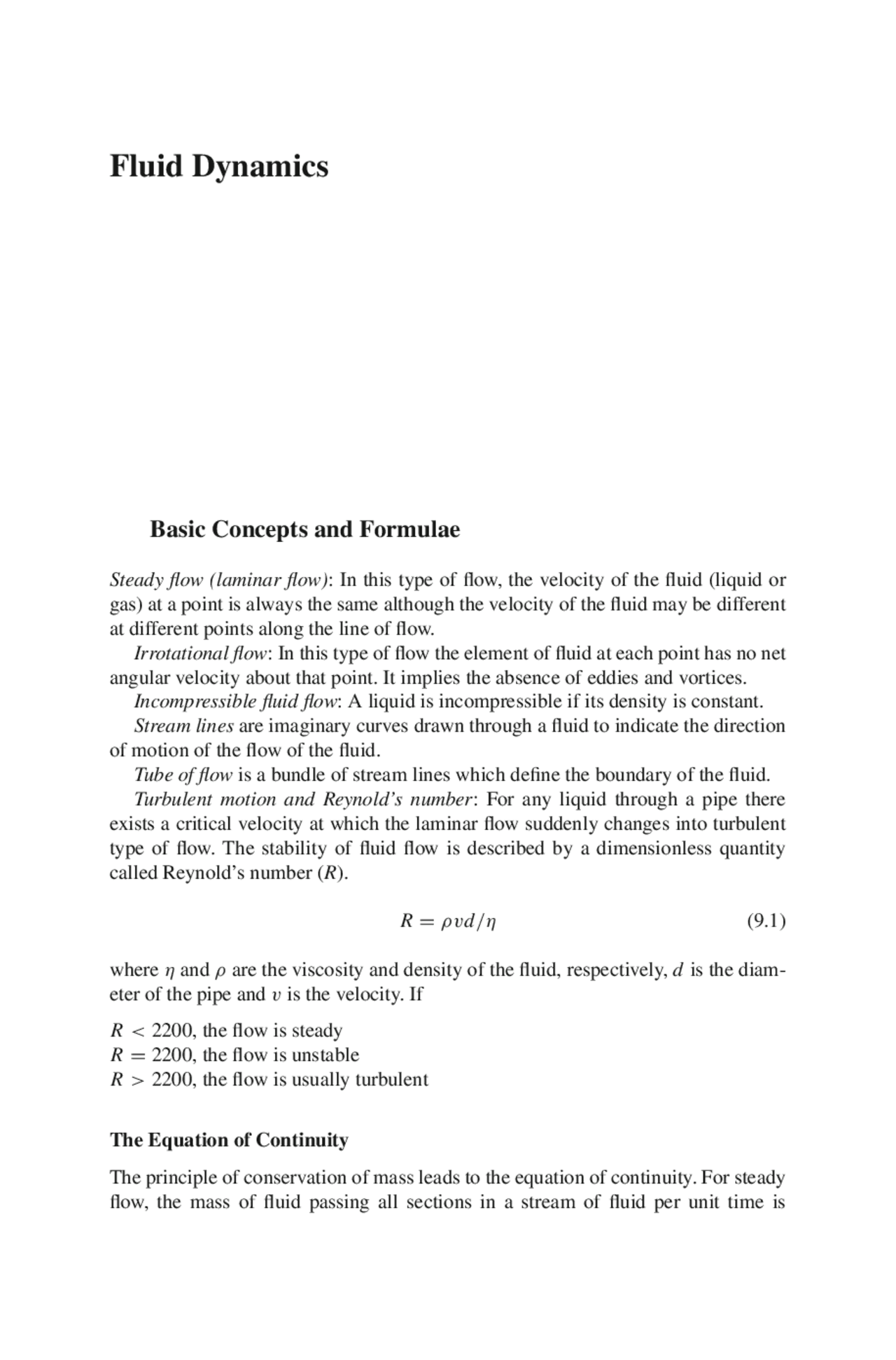 Fluid Dynamics Exercises Performed Esercizi Di Fisica Docsity