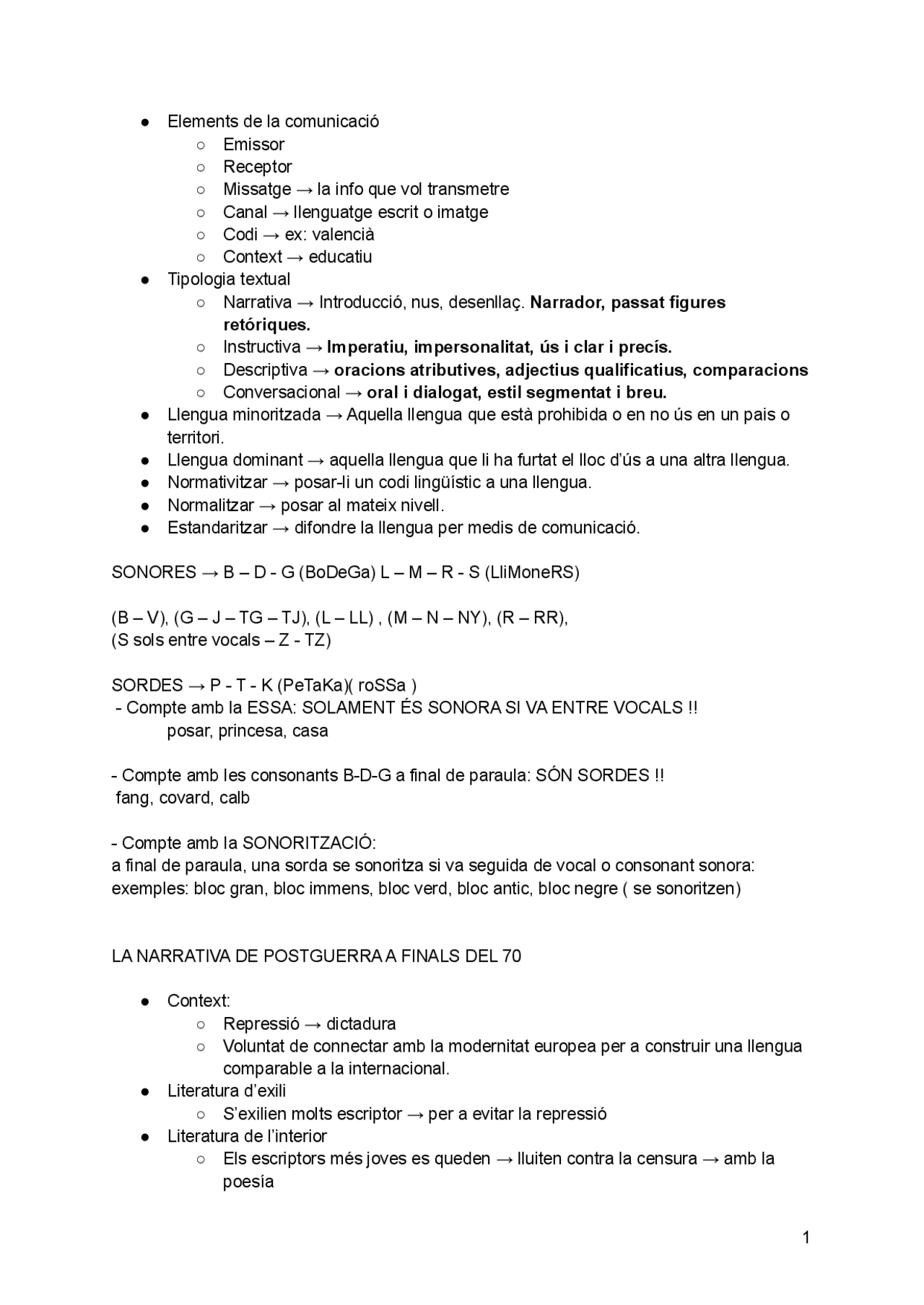 Valenciano Primer Trimestre Apuntes De Valenciano Docsity