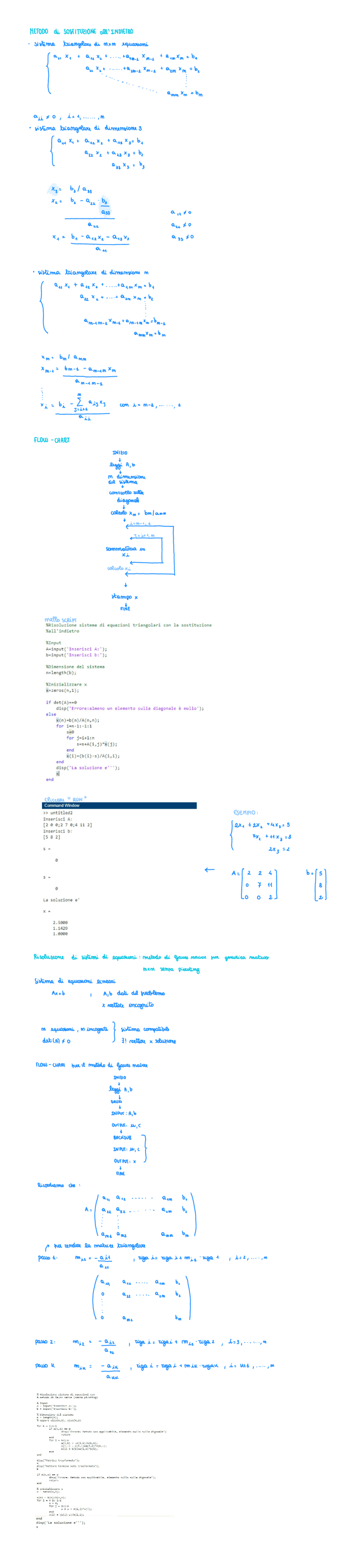 Metodo Di Sostituzione Allindietro Matlab Appunti Di Algebra