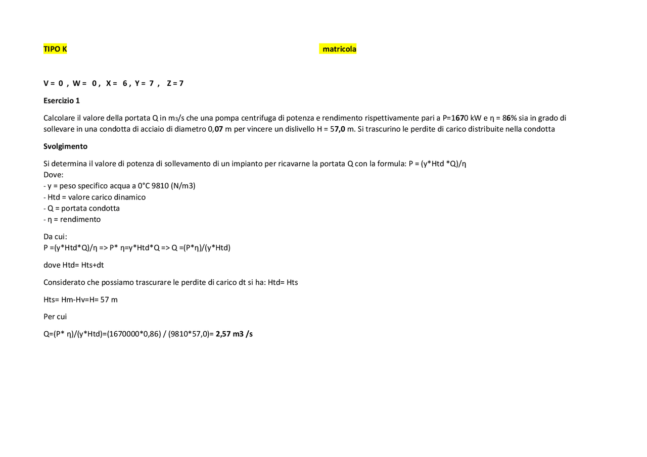Elaborato Ingegneria Ambientale 2k Prove Desame Di Ingegneria Civile