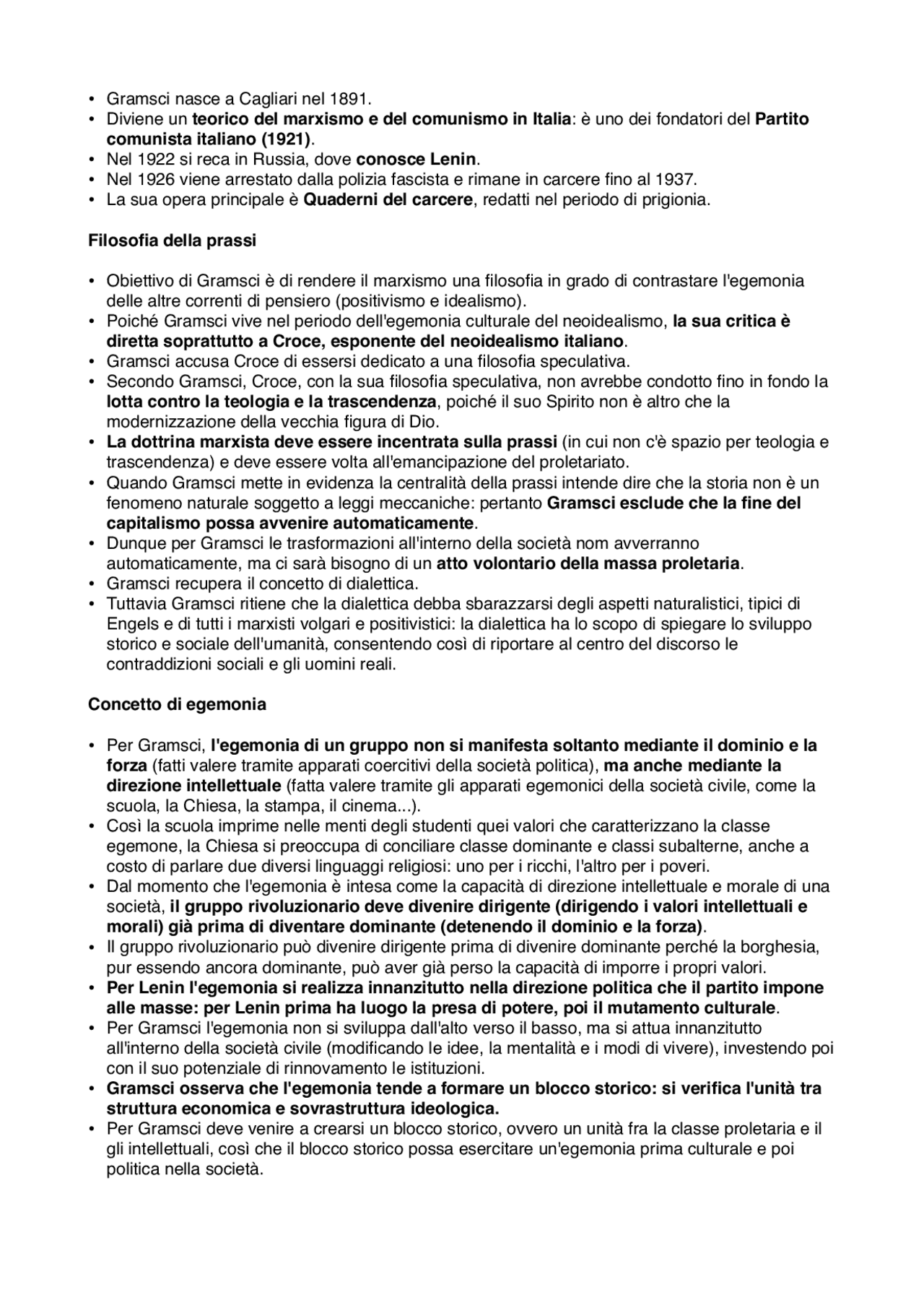 Antonio Gramsci Filosofia Appunti Di Filosofia Docsity