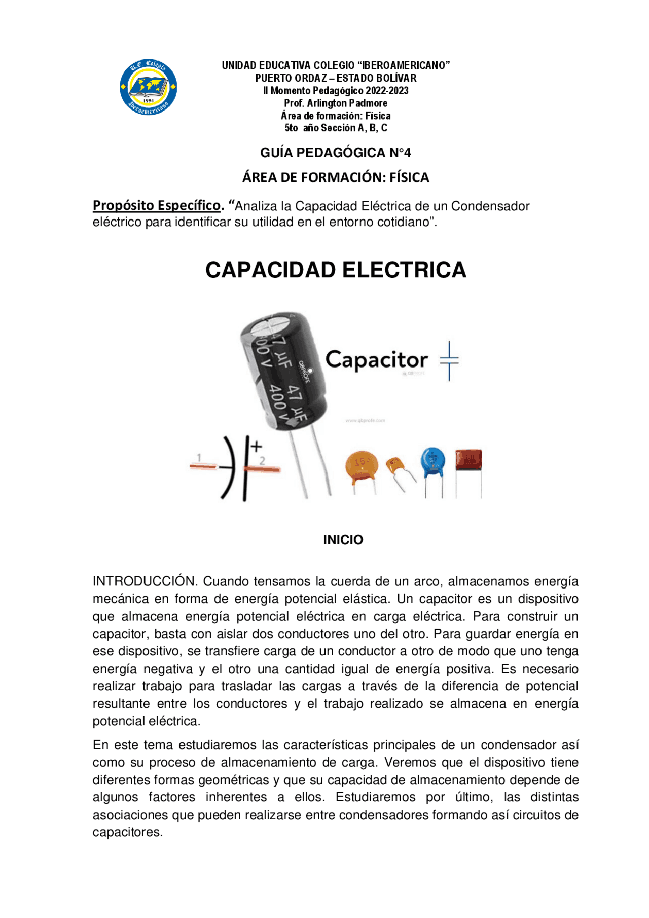 Capacitador electrico | Guías, Proyectos, Investigaciones de Física ...